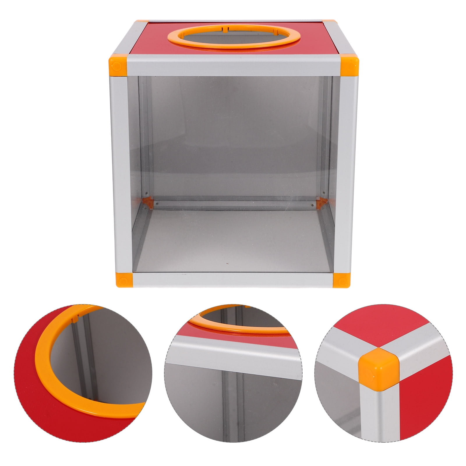 WHAMVOX Clear Raffle Box With Window Ballot Donation Square Raffle Drum ...