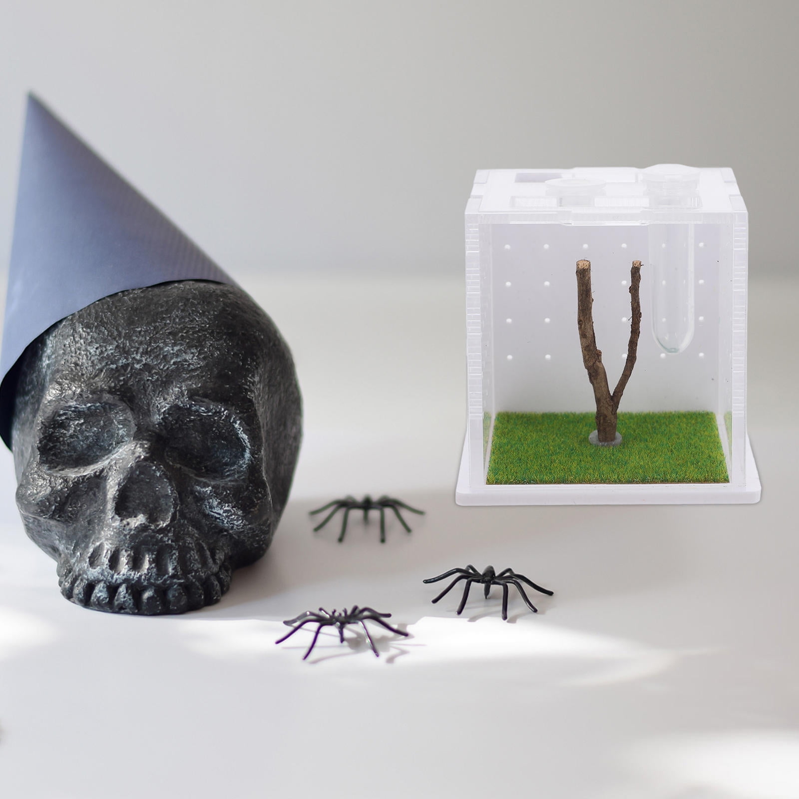 WHAMVOX Clear Spider Enclosure Box Jumping Spider Habitat Box Acrylic ...