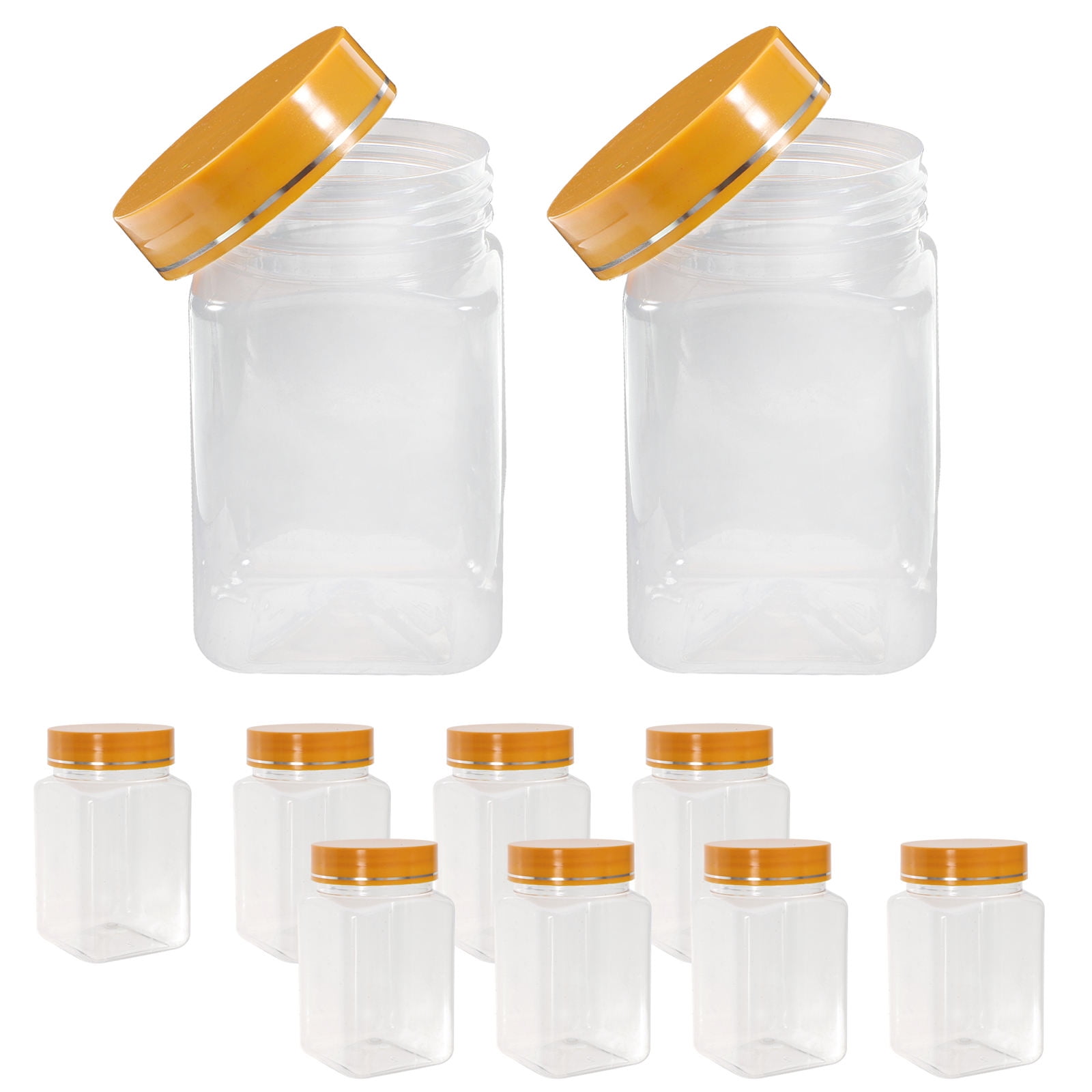 WHAMVOX Clear Storage Jars with Lids for Home Made of Plastic ...