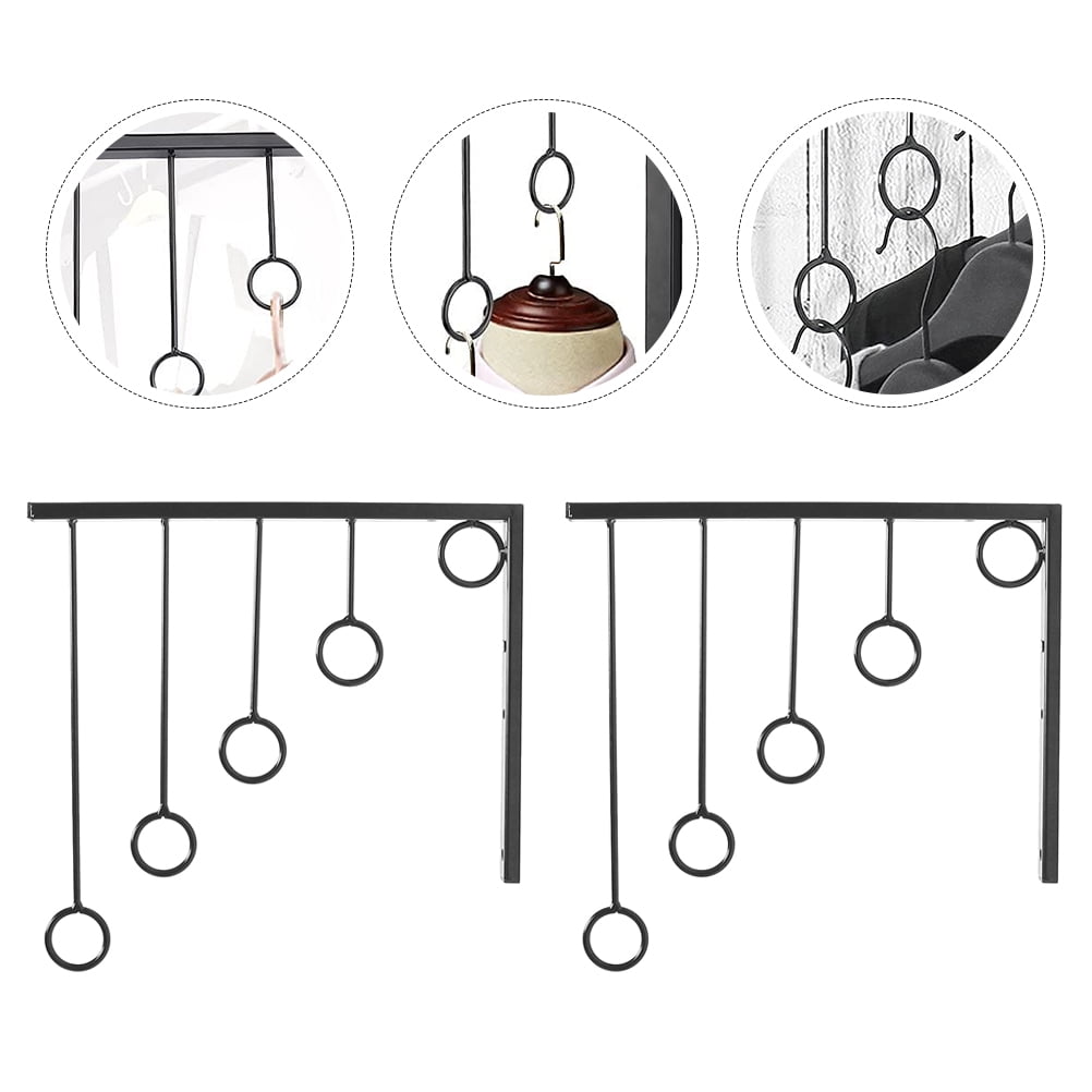 WHAMVOX Clothes Rails Organizer Wall-mounted Rack Polished Edge Hanger ...