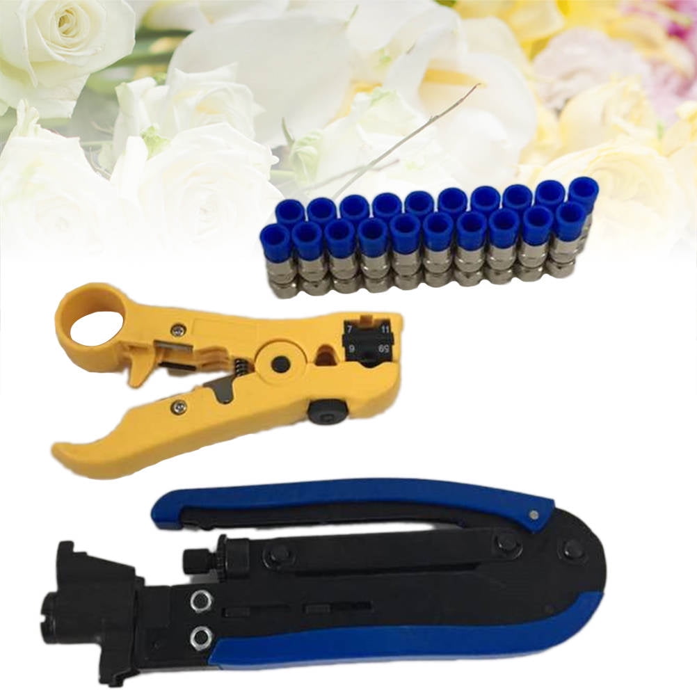WHAMVOX Coaxial Compression Tool Coax Cable Crimper Kit Adjustable RG6 ...