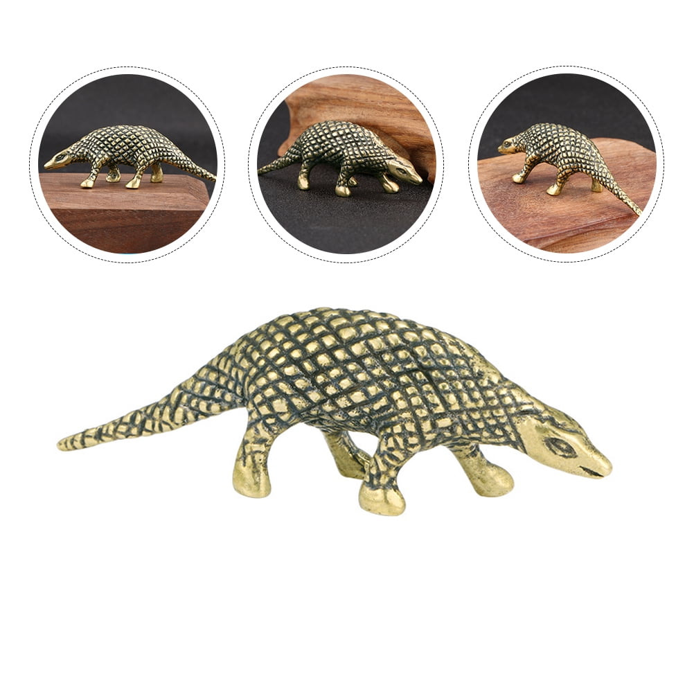 WHAMVOX Collectible Figurine Retro Pangolin Statue Mini Office Golden ...