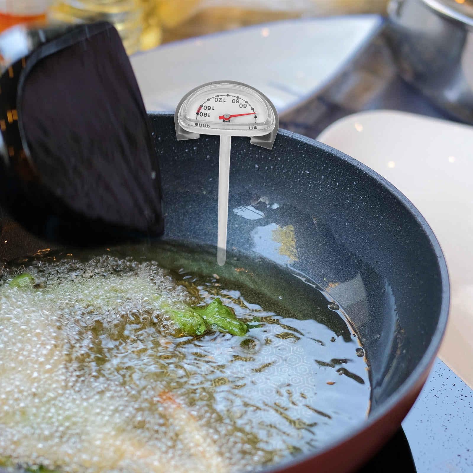 WHAMVOX Cooking Thermometer for Oil Stainless Steel Frying Thermometer ...