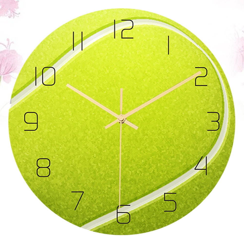 WHAMVOX Creative Tennis Ball Design Wall Clock for Home Silent Mute Movement Decorative Acrylic ...