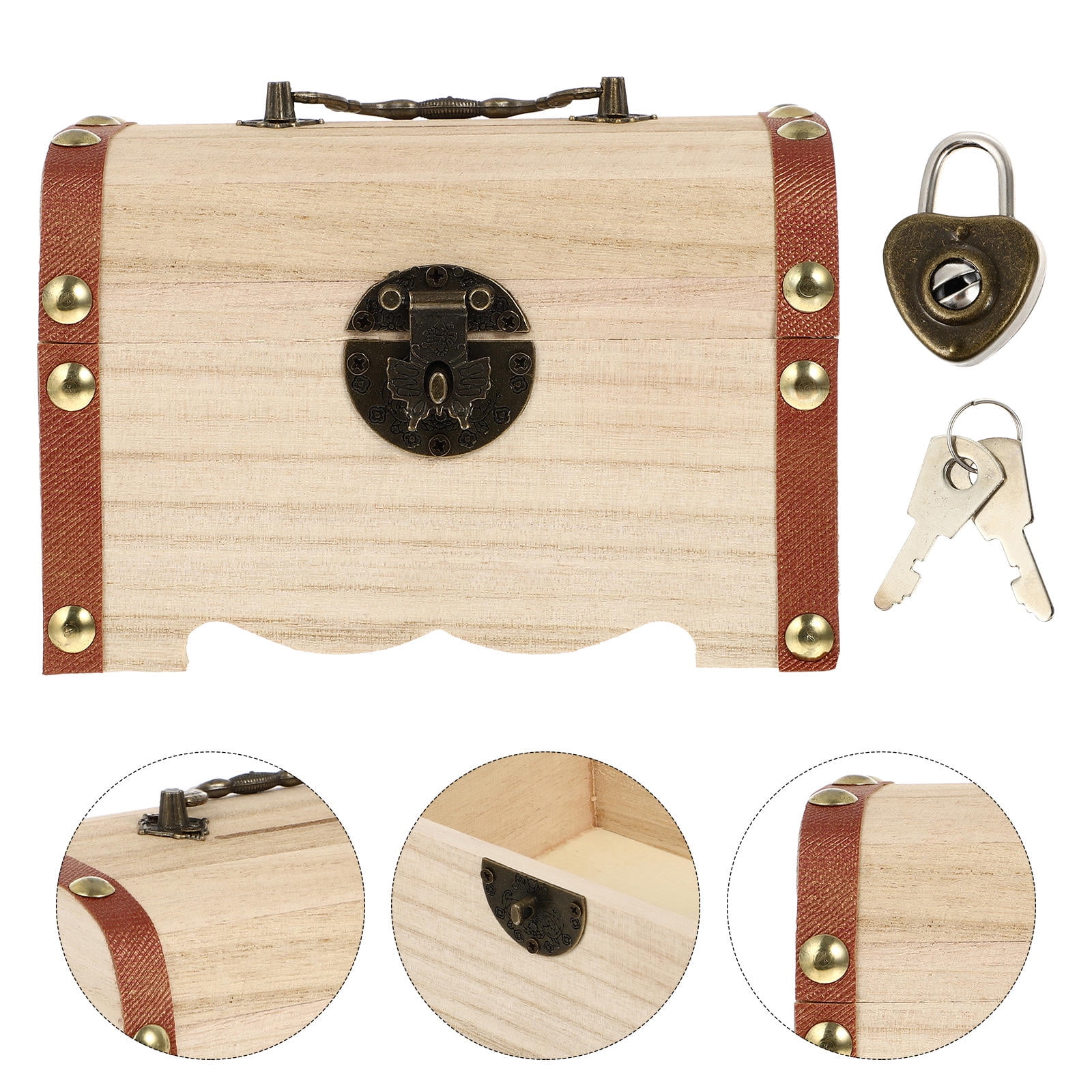 WHAMVOX Wooden Coin Storage Box Assorted Color 1Pc 5.50X3.73X3.73in ...