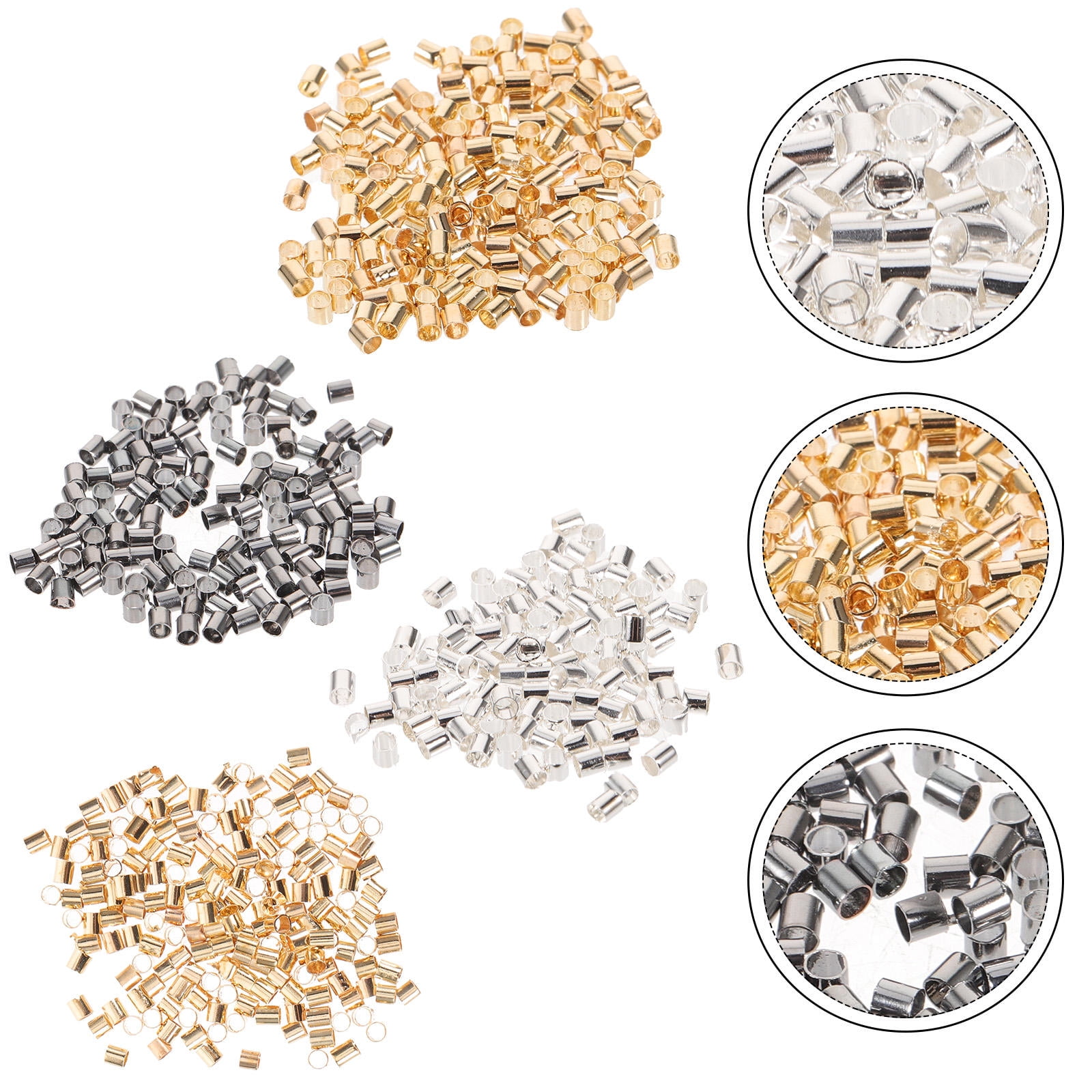 WHAMVOX Crimp Beads 1000Pcs for Necklace Chain Jewelry Making Assorted ...