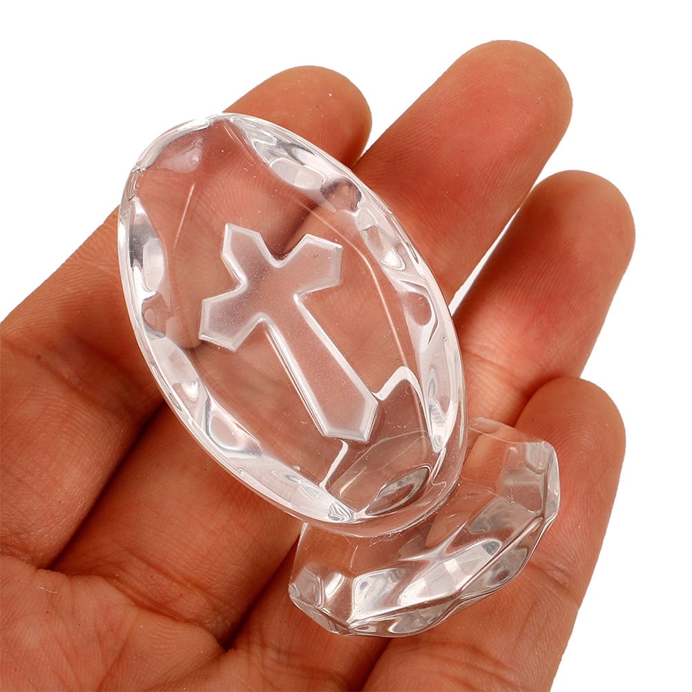 WHAMVOX Crystal Cross Figurine for Decoration Transparent Religious ...