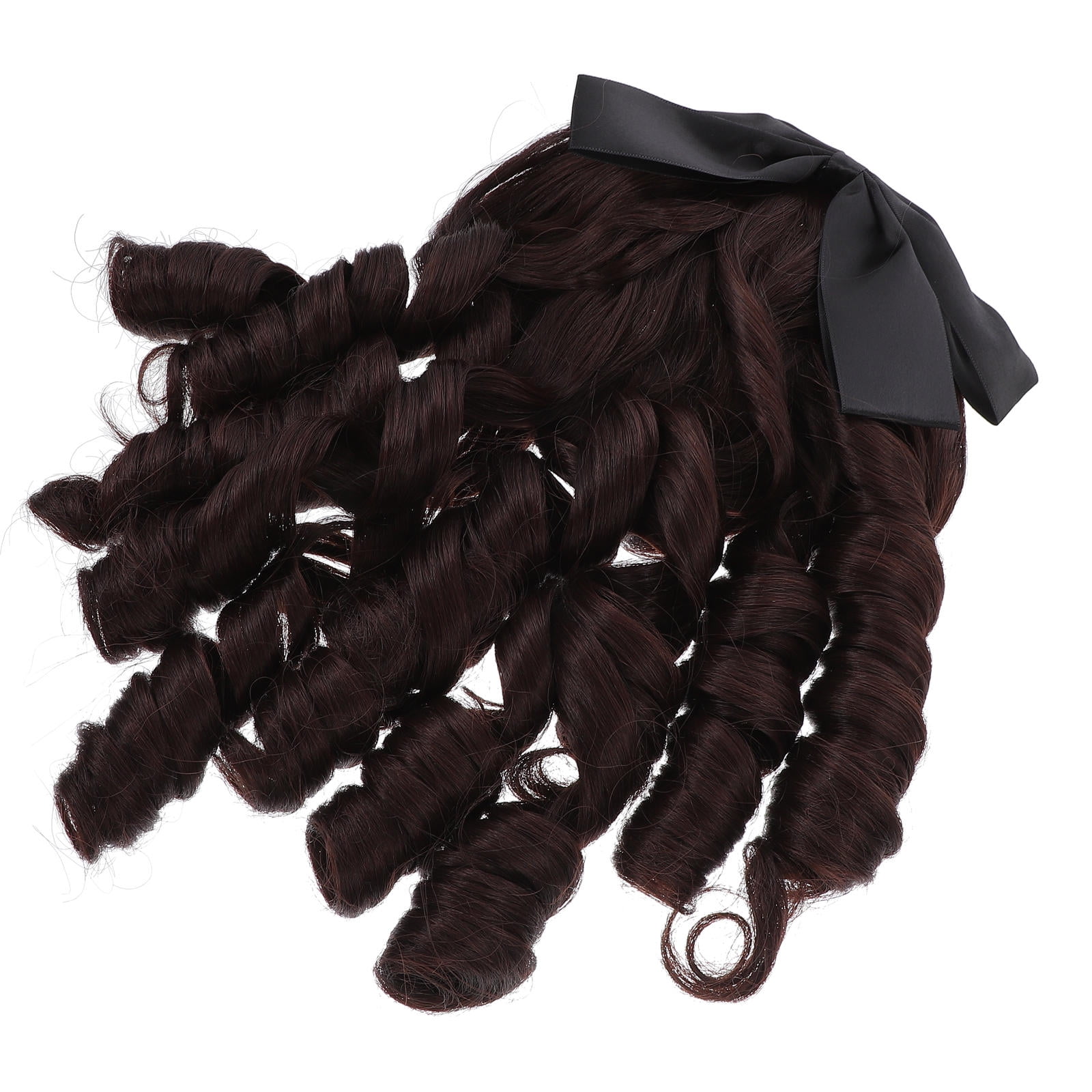 WHAMVOX Curly Retro Wig High Temperature Silk Wig Miss 30X15X2CM Brown ...