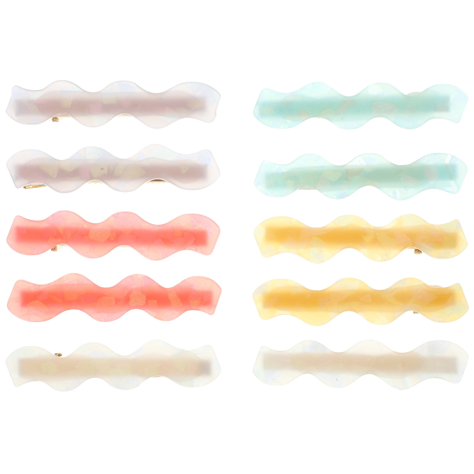 WHAMVOX Cute Wave Shape Hair Clips for Women Made of Acetate Sheet ...
