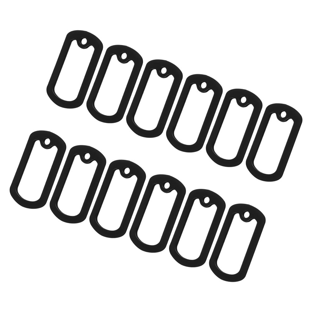 WHAMVOX Cylindrical Dog Tag Holder 12Pcs Black Silicone Protect Tags ...