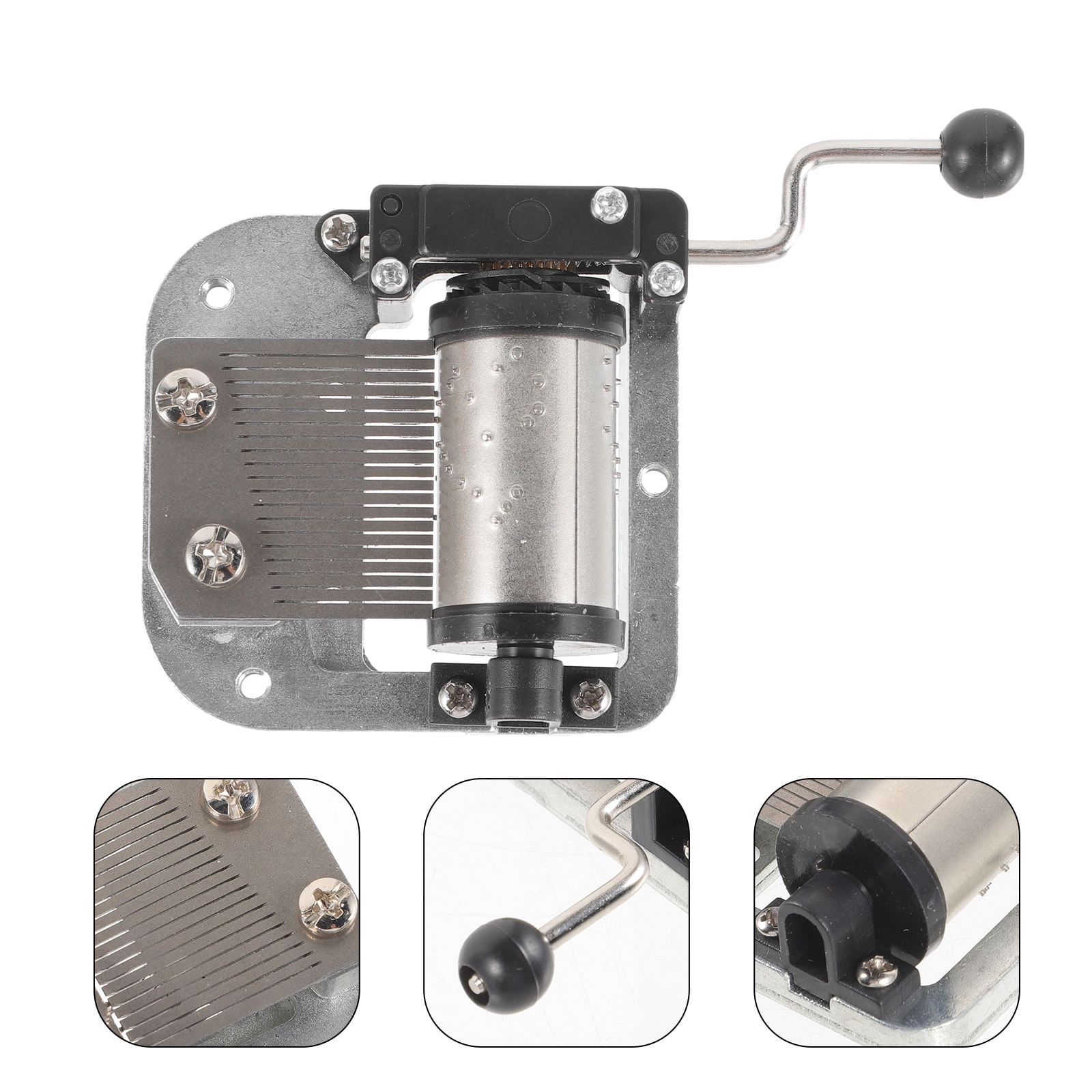 WHAMVOX DIY Musical Movement Hand Crank Mechanism Wind up Boxes Silver ...