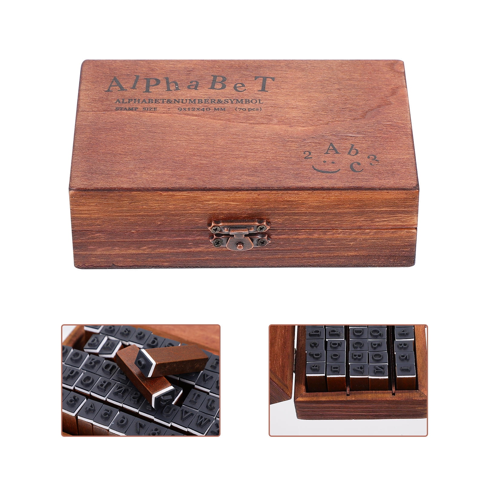 Luxshiny Brown Wooden Stamps for Scrapbooking and Envelopes 70Pcs 5.4X3 ...