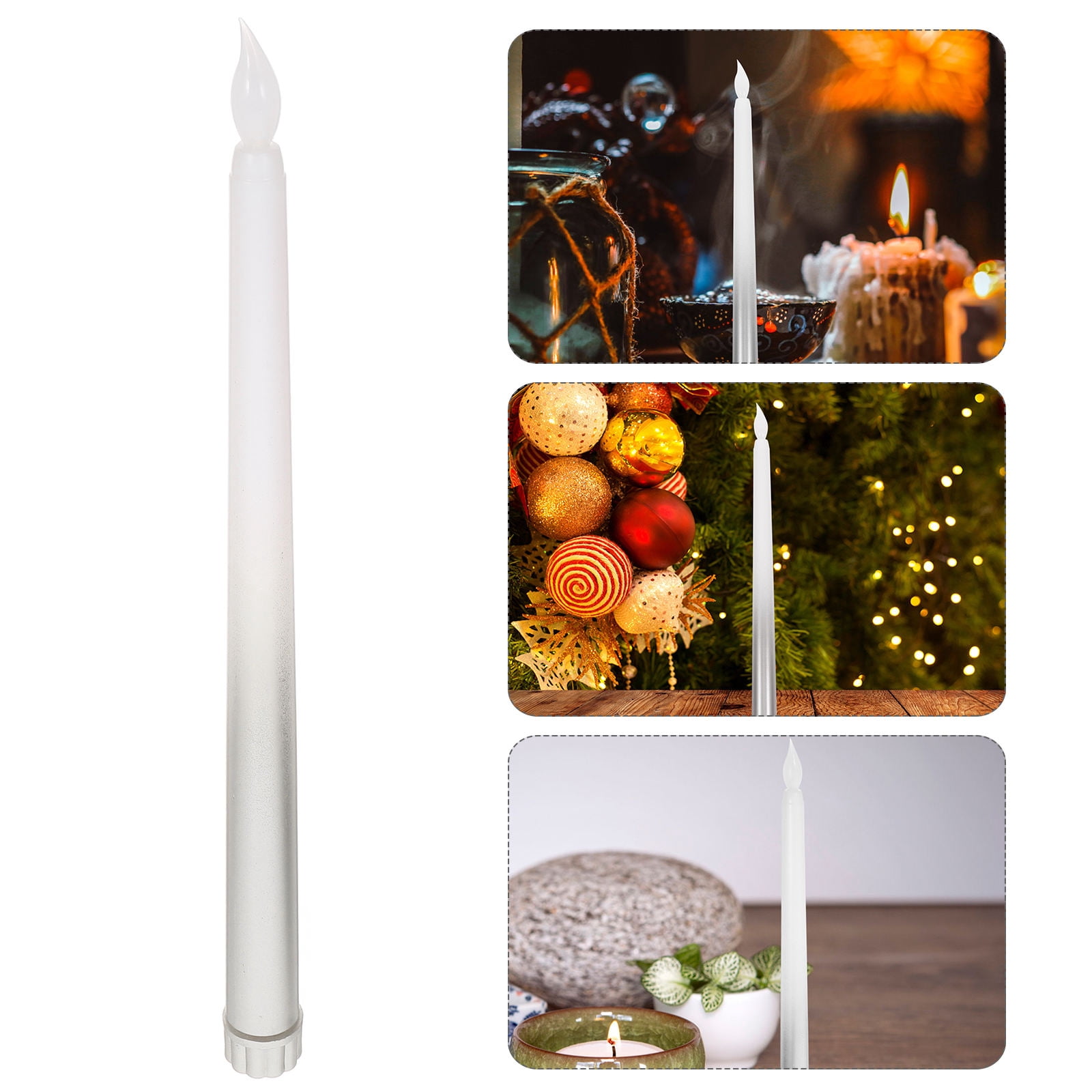 WHAMVOX Daily Timer Flameless Led White Red Taper Candles With ...