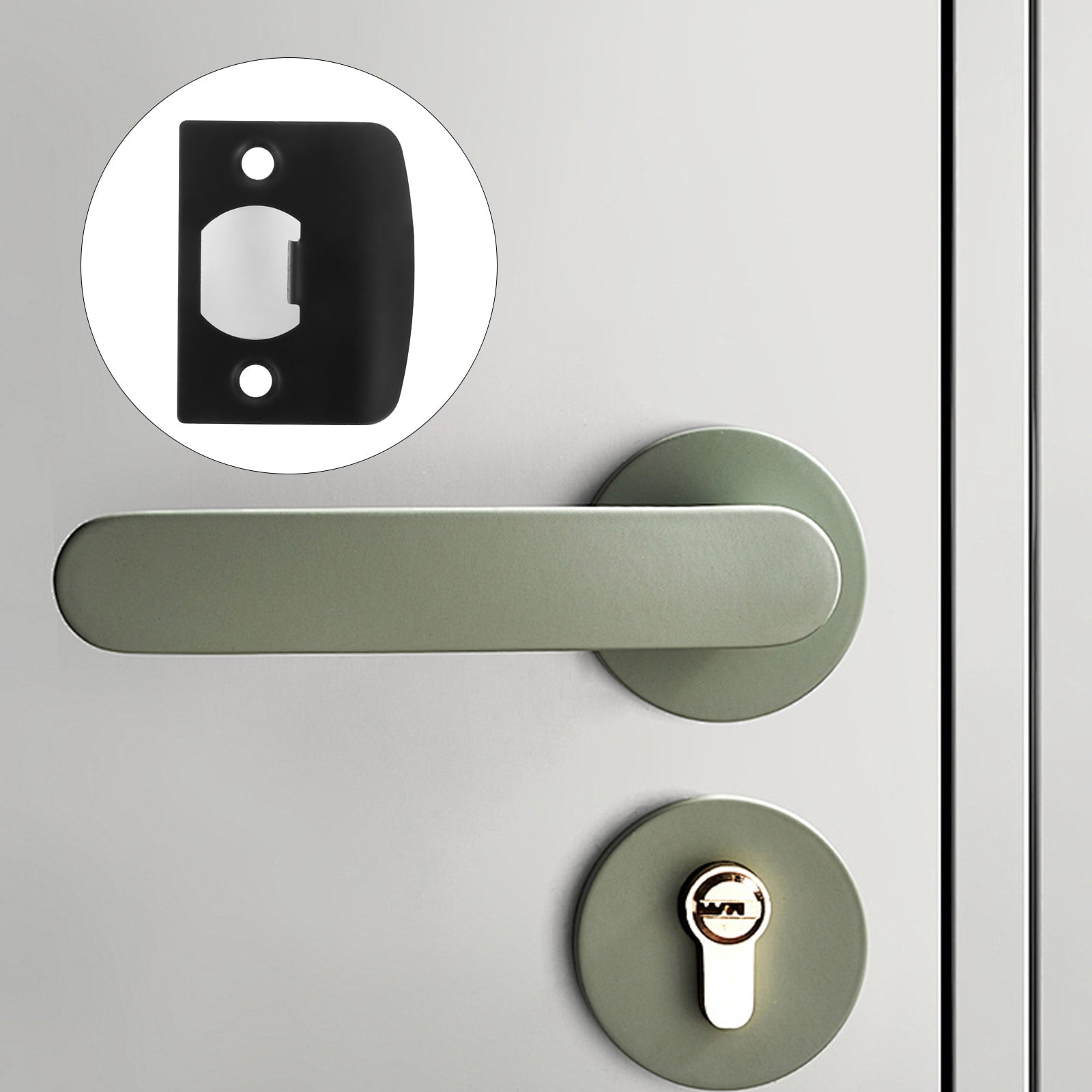 WHAMVOX Deadbolt Reinforcement Plate Strike Plates Interior Doors Black ...