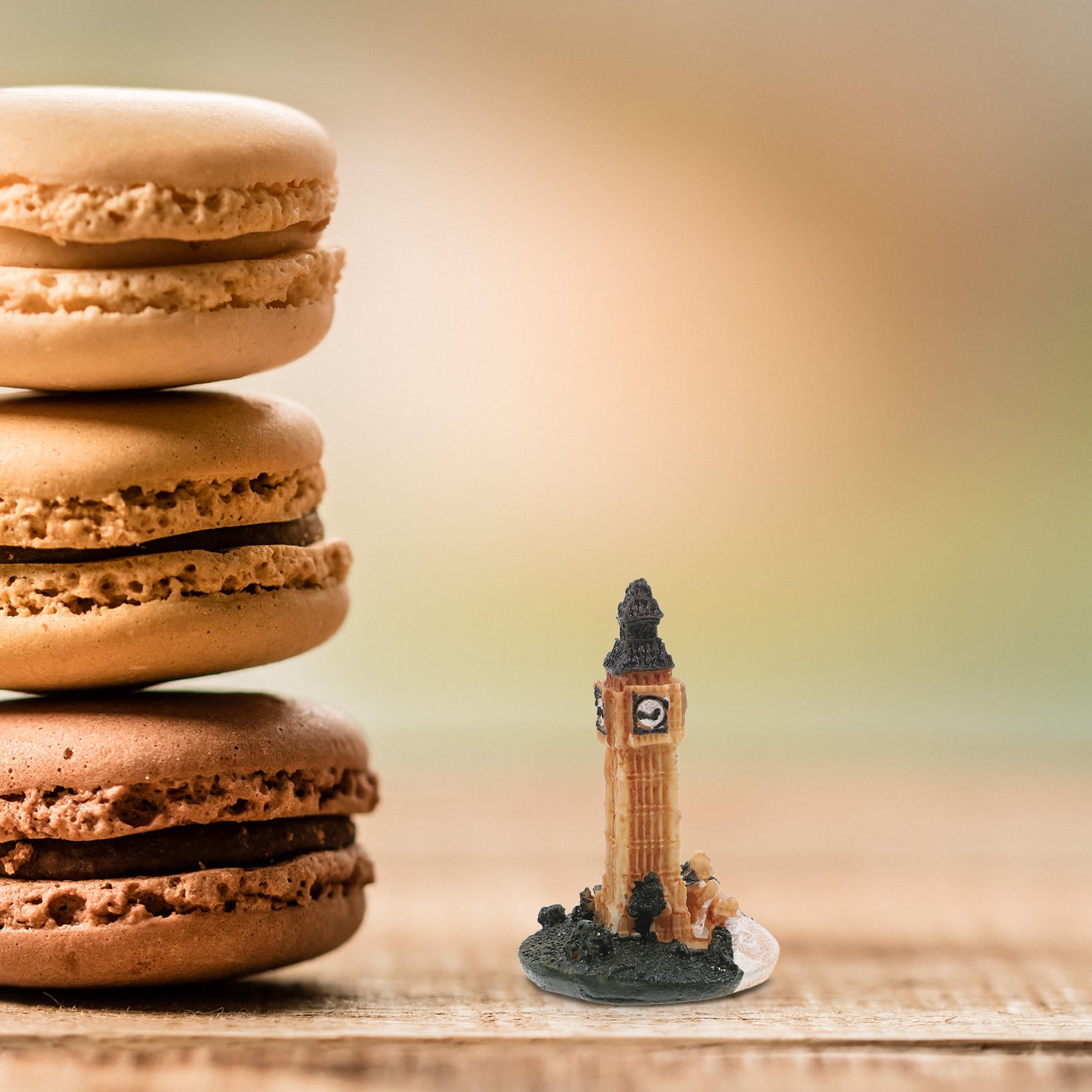 WHAMVOX Decorative Clock Tower Miniature Clock Tower Detailed Resin ...