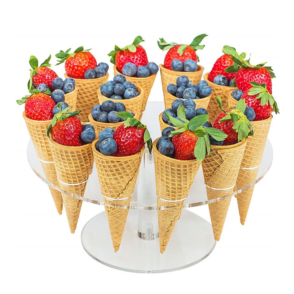 WHAMVOX Decorative Ice Cream Stand Transparent Cone Stand Displaying ...