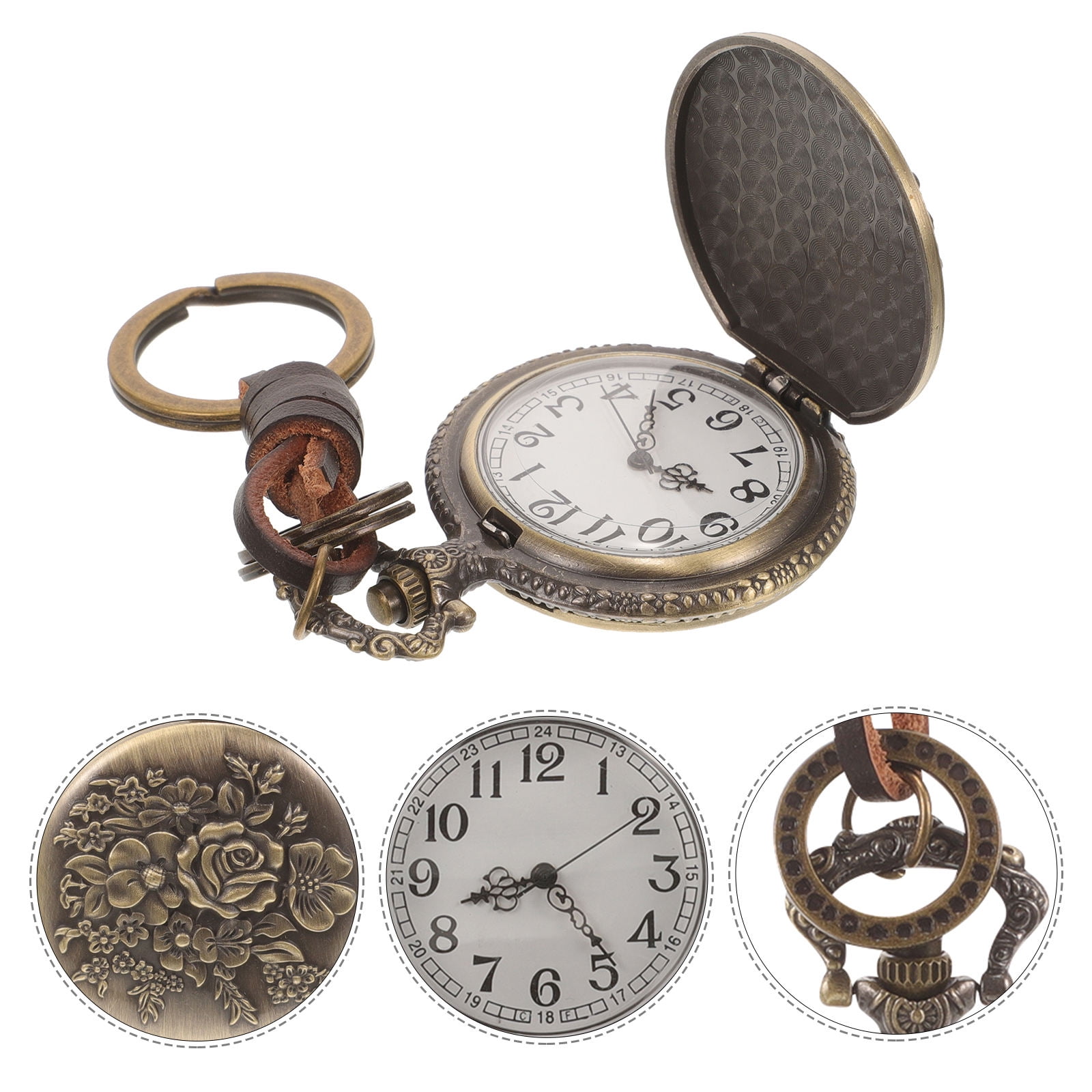 WHAMVOX Decorative Pocket Watch Metal Pocket Watch Rose Pocket Watch ...