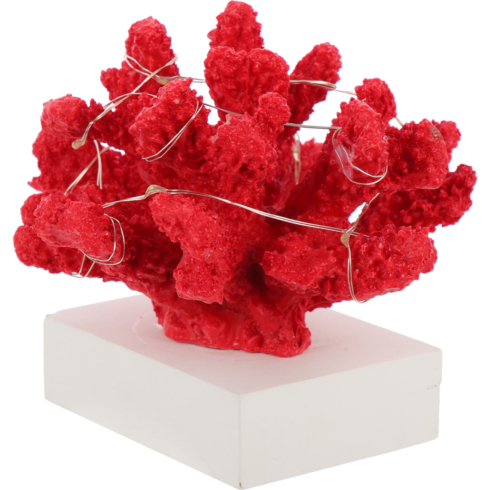SEWCHICS Volcanic Shape Fish Tank Decorations Coral Figurine Red Resin ...