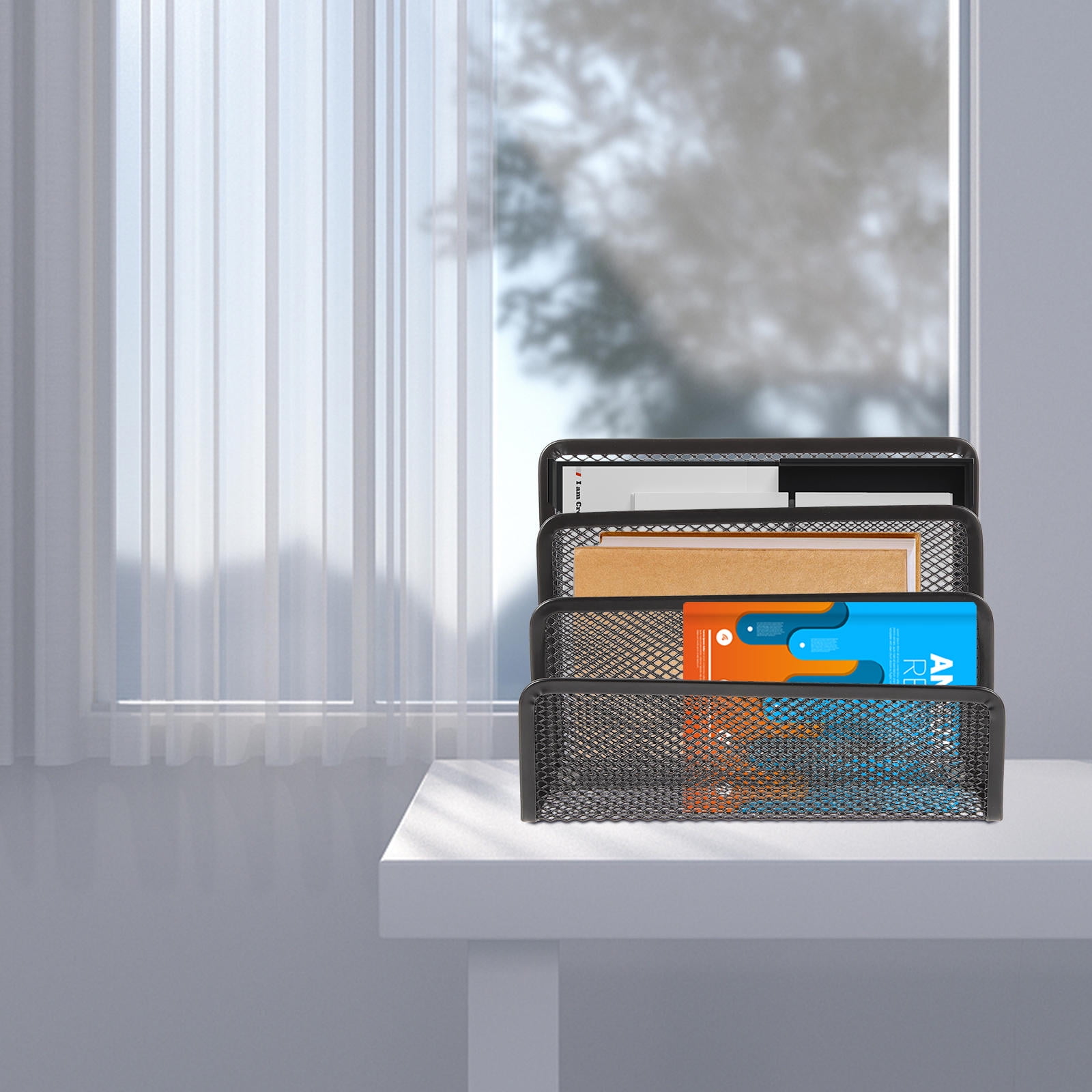 WHAMVOX Desk File Organizer Vertical Files Rack Work Office - Walmart.com