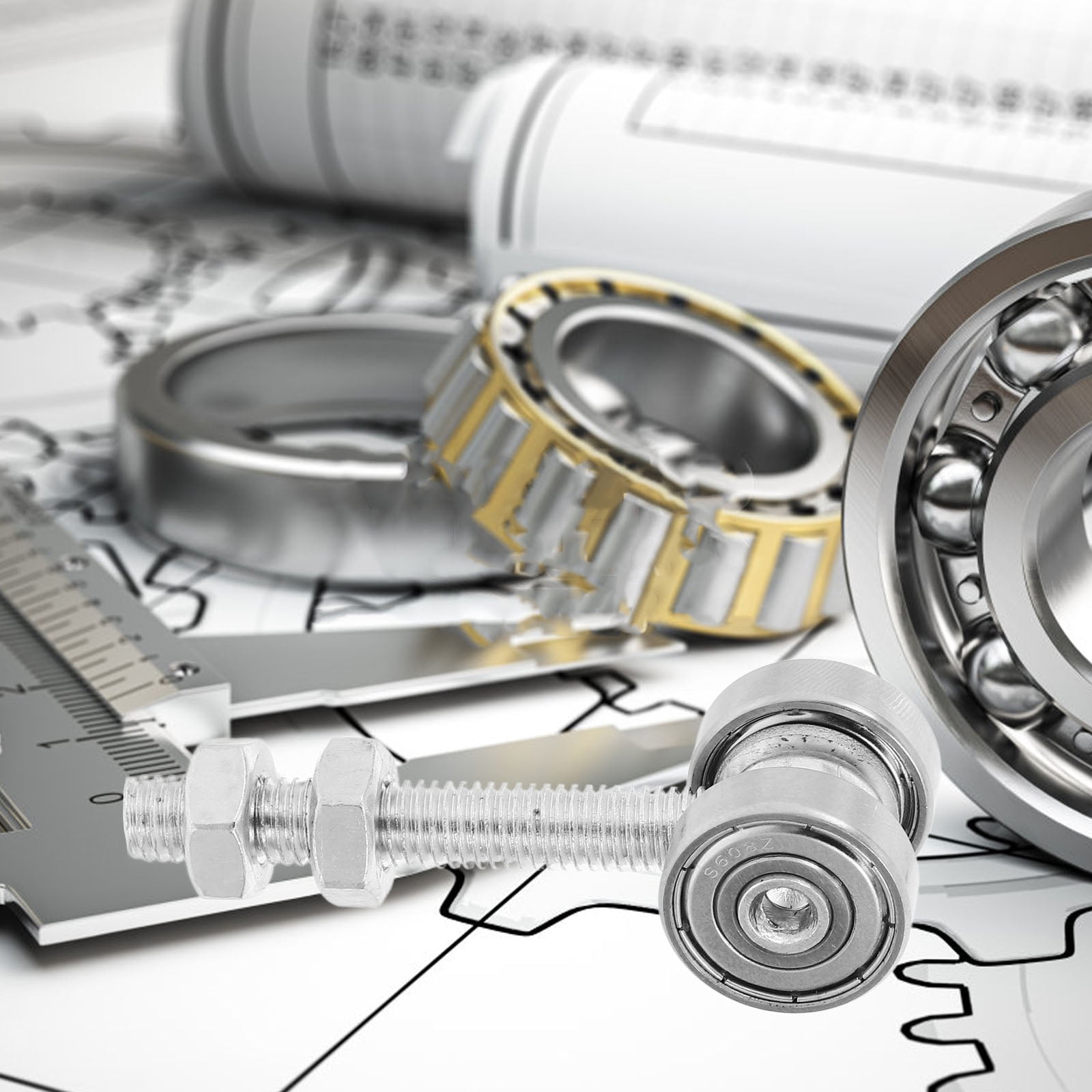 WHAMVOX Detachable Stainless Steel Groove Sliding Wheel Roller Double ...