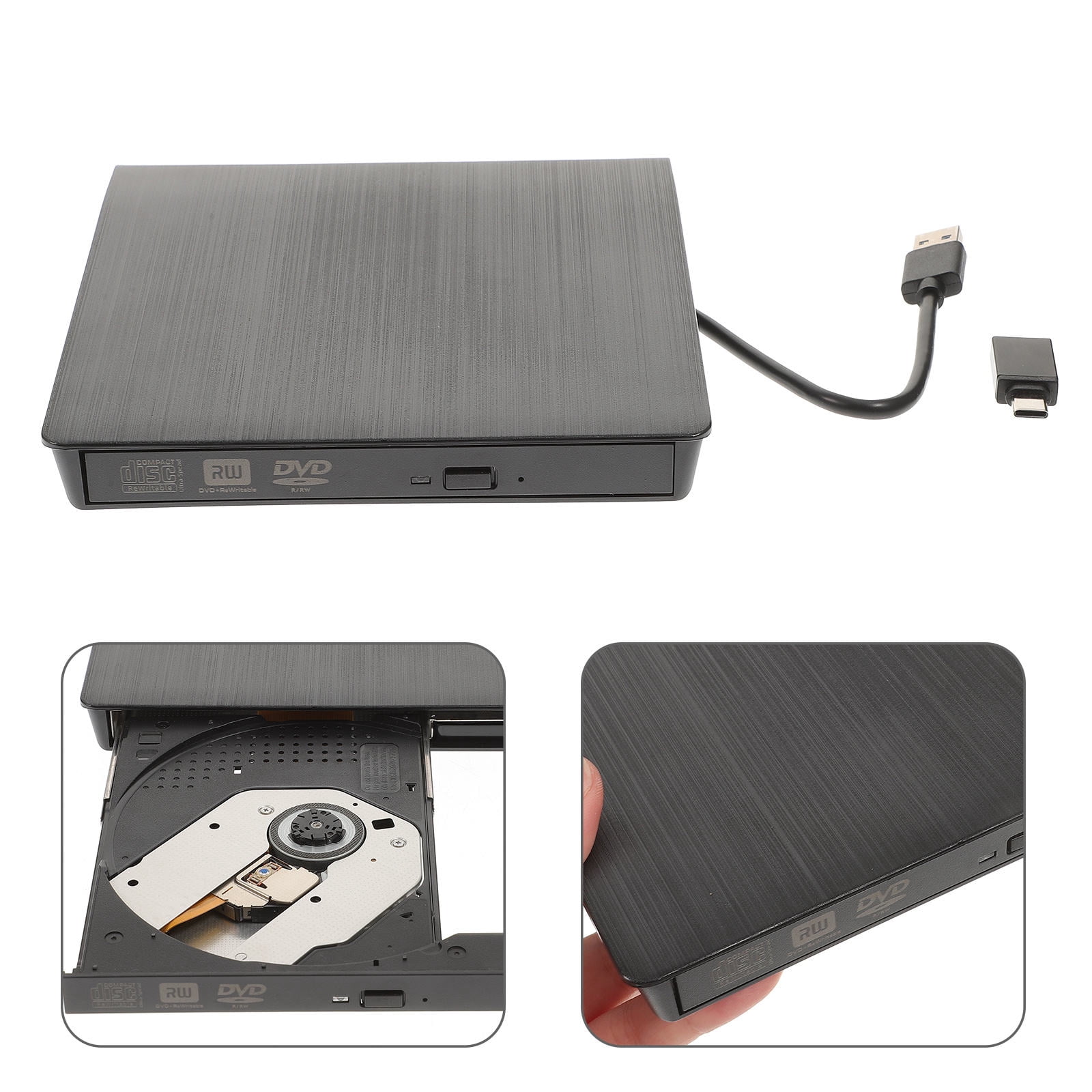 Luxshiny External DVD Burner Drive Black Portable USB DVD/CD Writer 5. ...