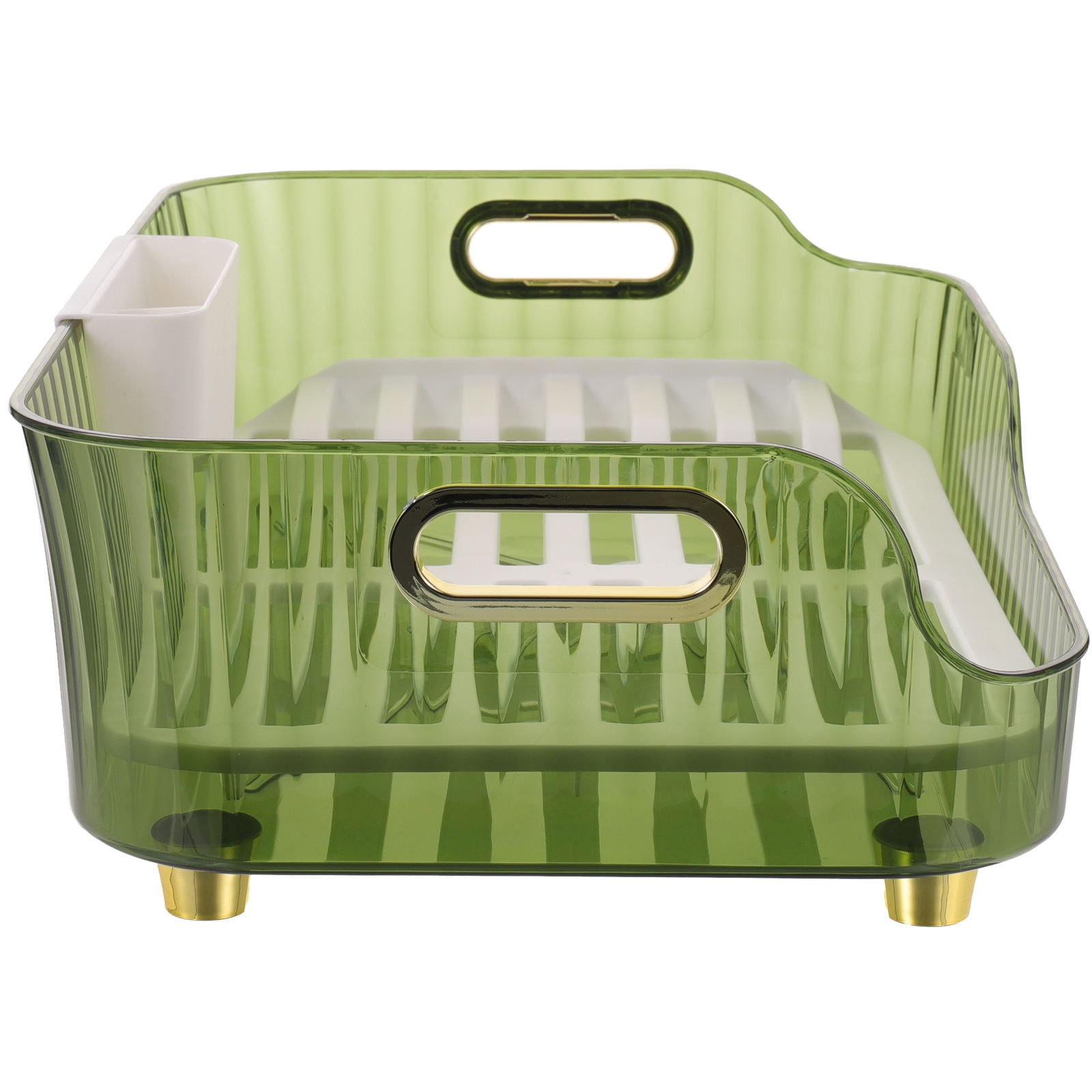 WHAMVOX Dish Drying Rack for Storing with Plastic Material in Green ...