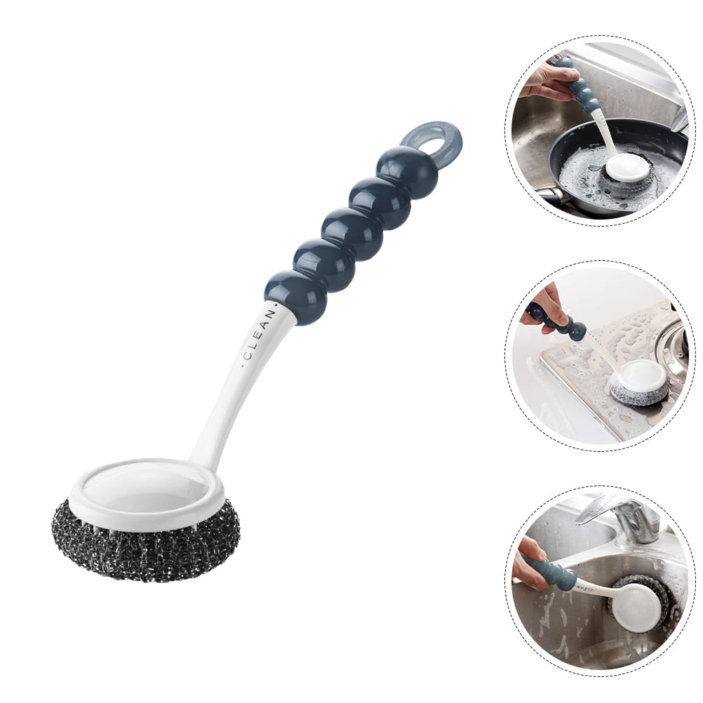 WHAMVOX Dish Scrubber Kitchen Steel Wire Pot Pan Scrubbing Brush with ...