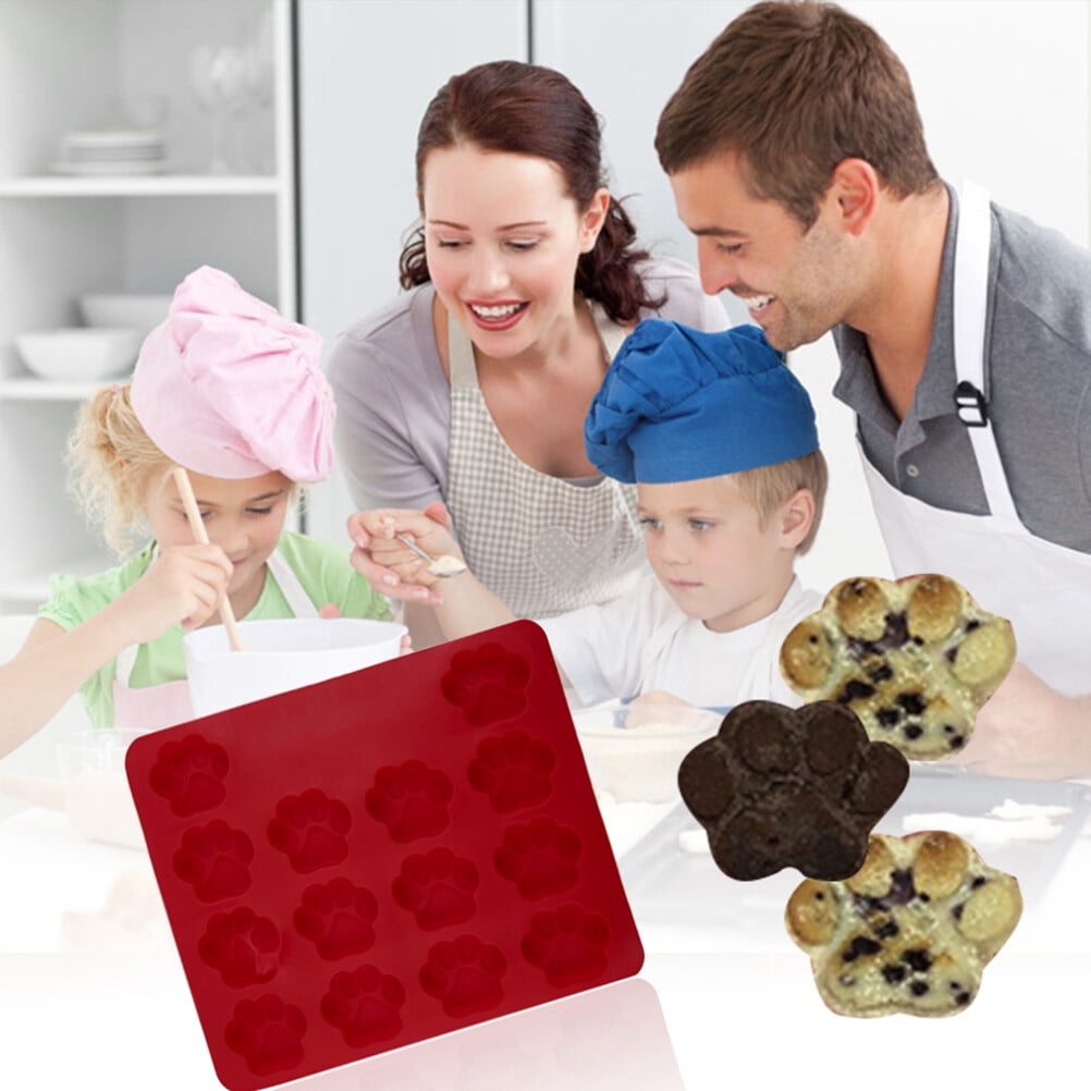 WHAMVOX Dog Footprint Paw Silicone Biscuit Candy Chocolate Cake DIY ...