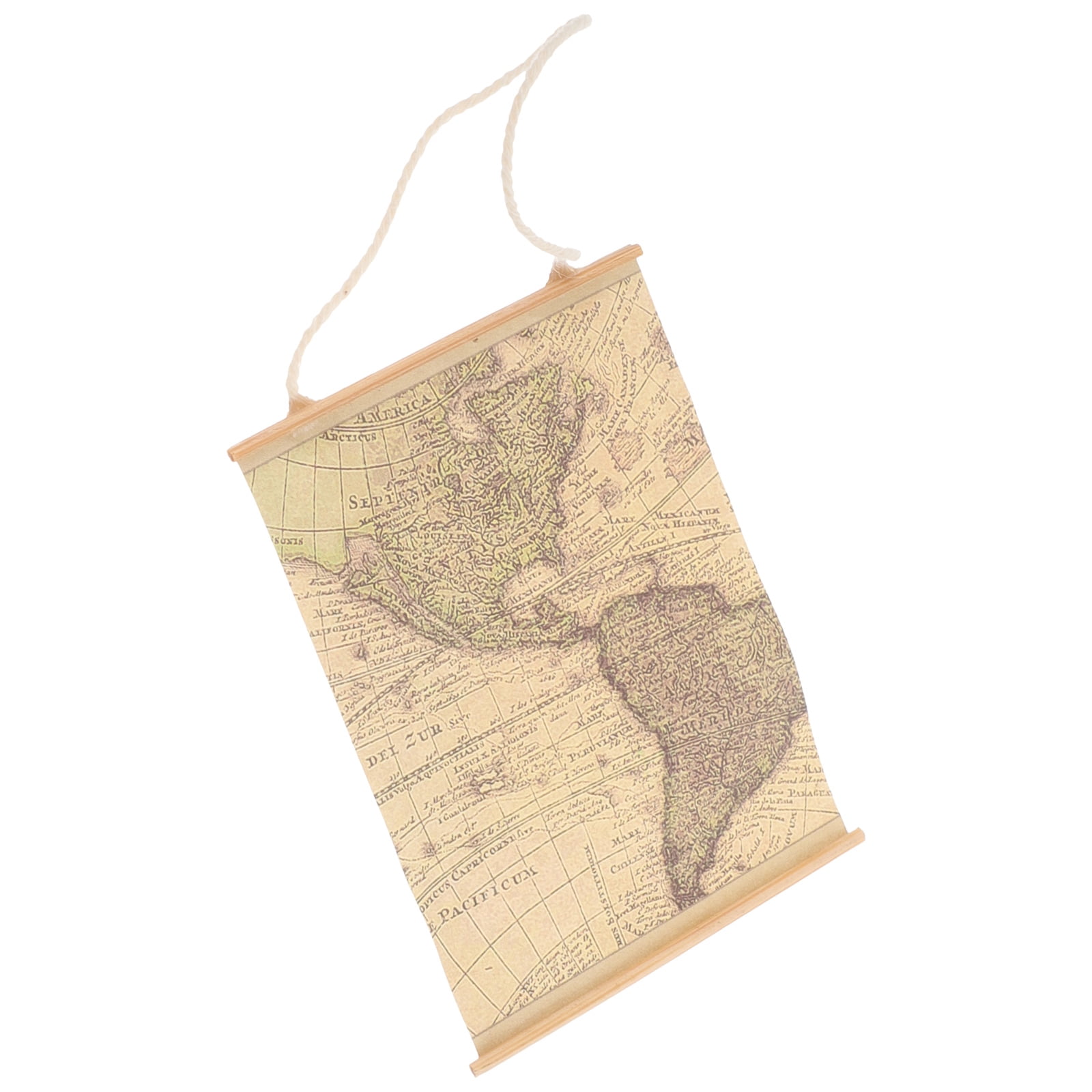 WHAMVOX Doll House World Map Wall Hanging Map Miniature Map Doll House ...