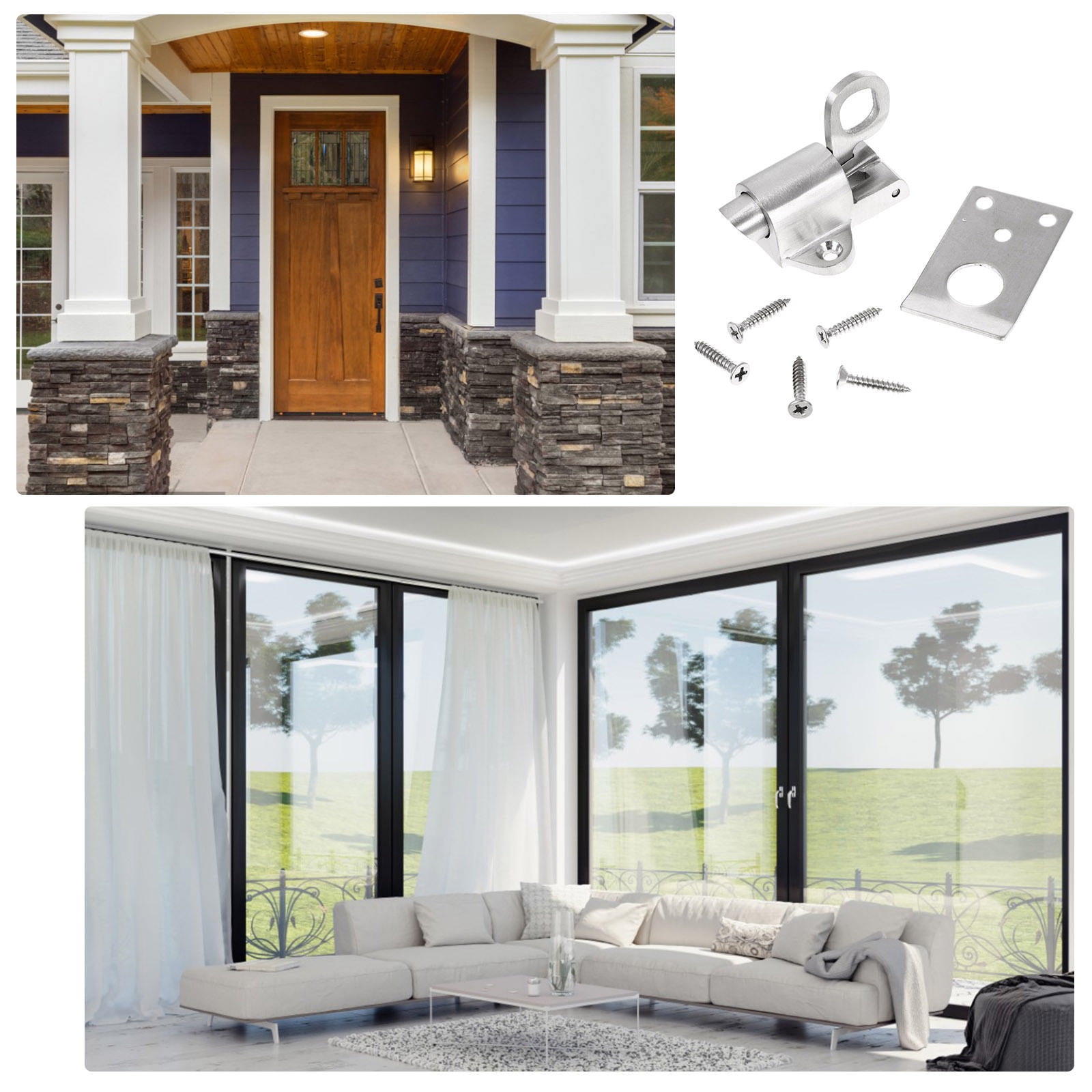 WHAMVOX Door Safety Bolt Automatic Spring Pin Latch Practical - Walmart.com