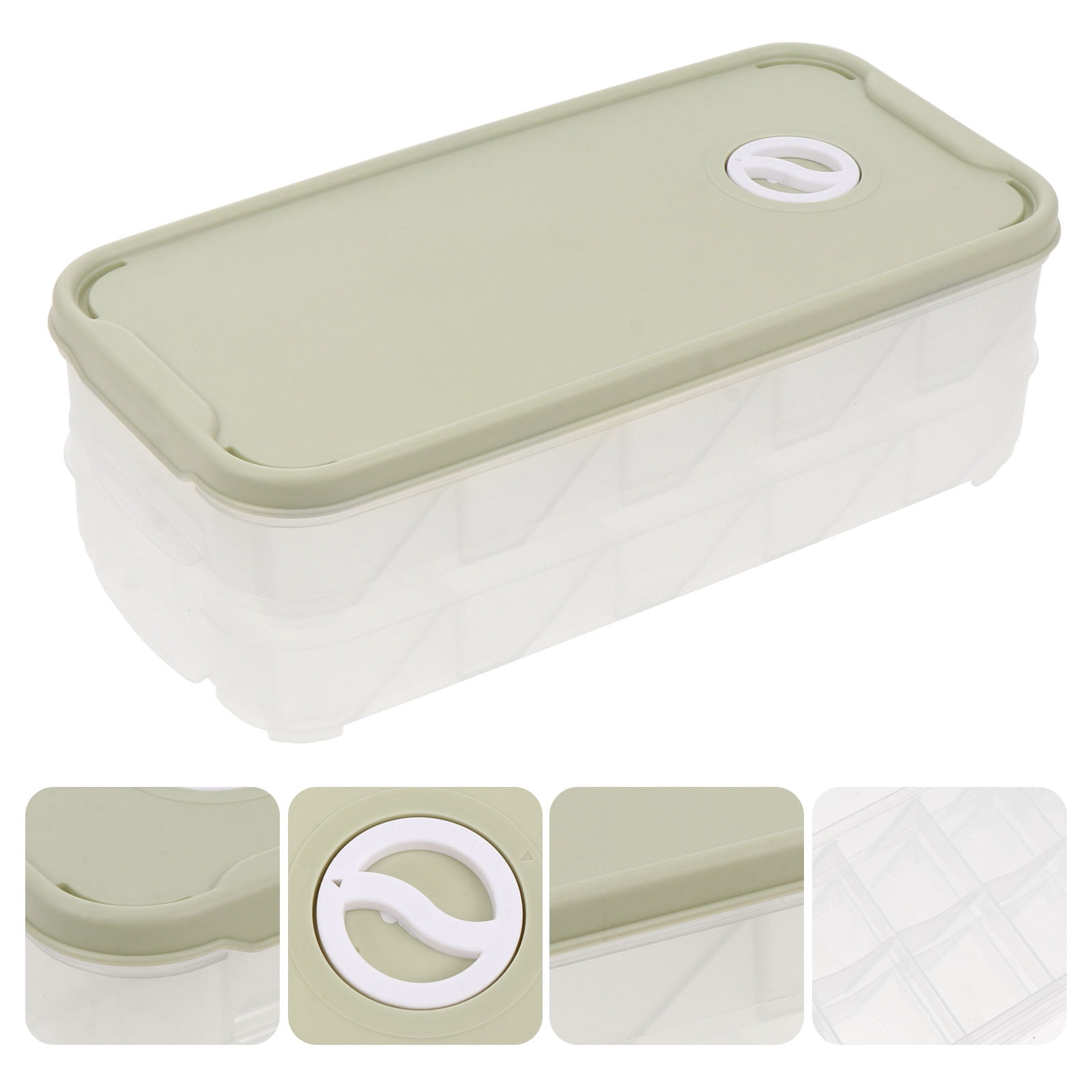 WHAMVOX Dumpling Box with Separate Grid Design for Kitchen Use Stacks ...