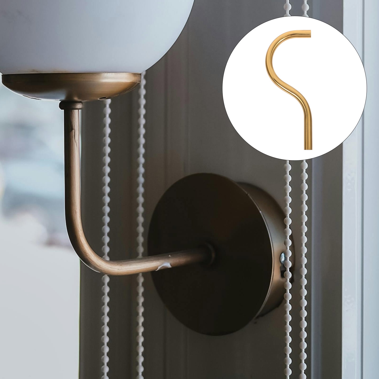 WHAMVOX Durable Iron Curved Lamp Pipe with M10 Threaded End Threaded ...