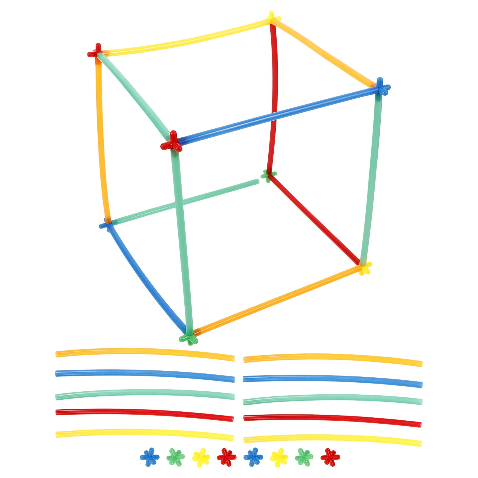 WHAMVOX Durable MultiColor Interlocking Building Tube Blocks for Kids ...