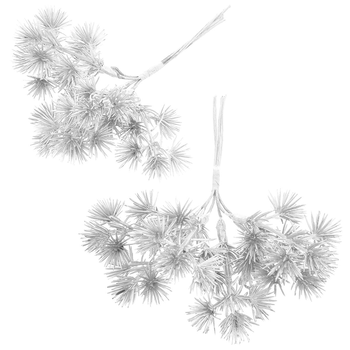 WHAMVOX Durable Plastic Silver Pine Cone Sticks for Christmas ...