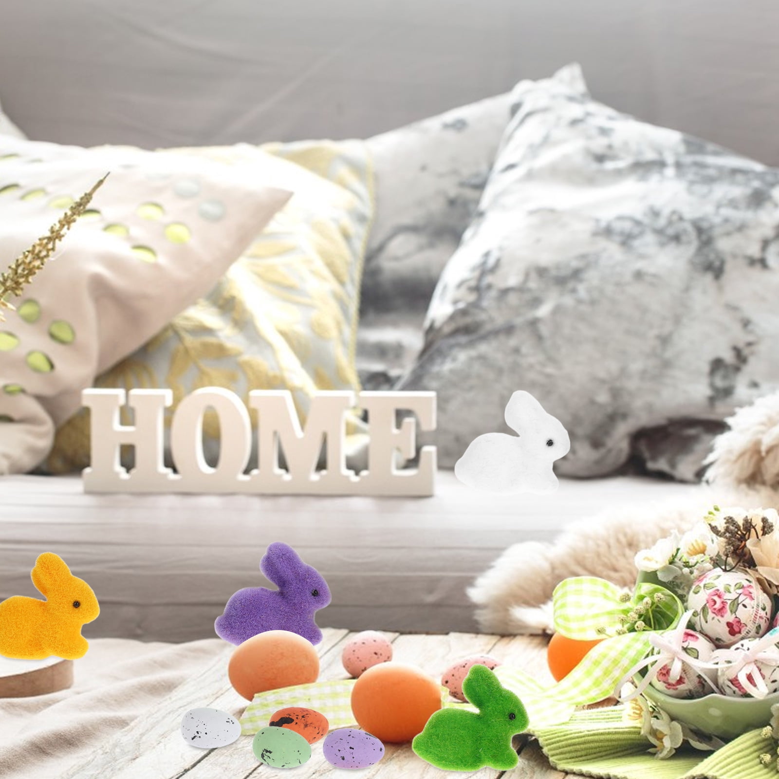 WHAMVOX Easter Party Decorations with Adorable Bunny and Egg Crafts for ...