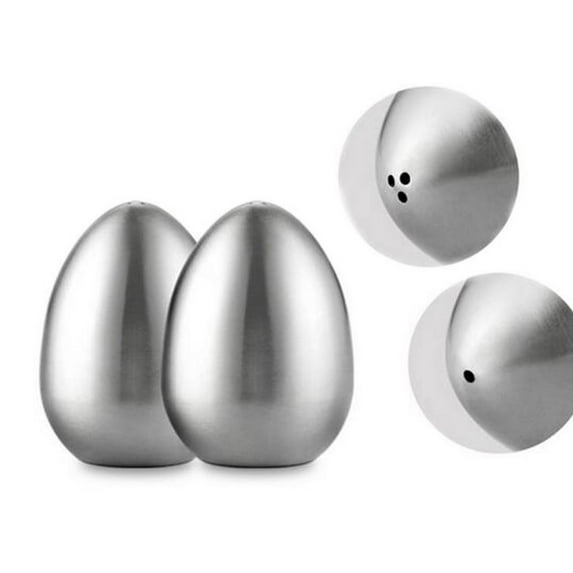 WHAMVOX Egg Shape Stainless Steel Shakers Set for Kitchen Use Silver ...