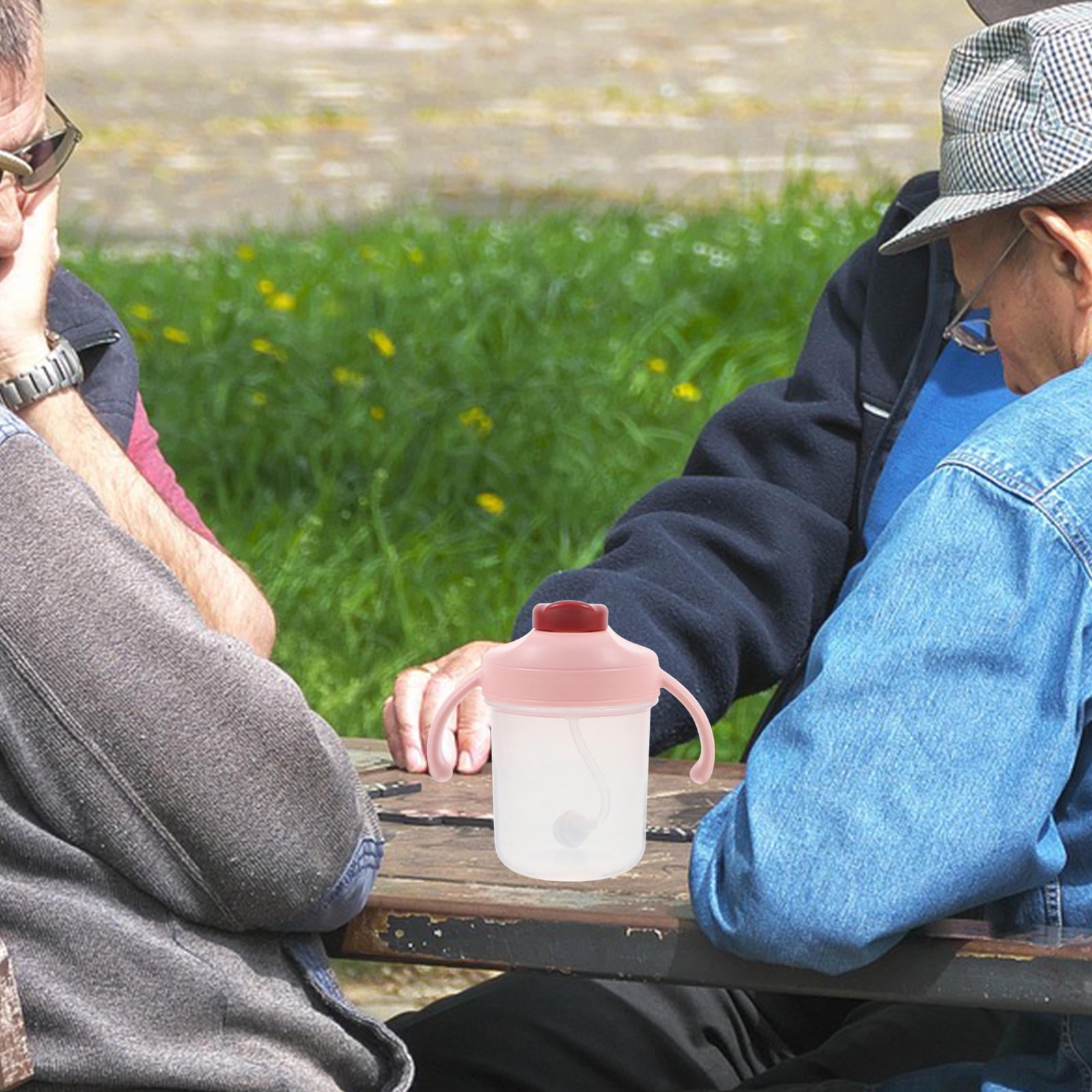 WHAMVOX Elderly Care Cup Weighted Straw Spill Proof Lid Sippy Cups ...