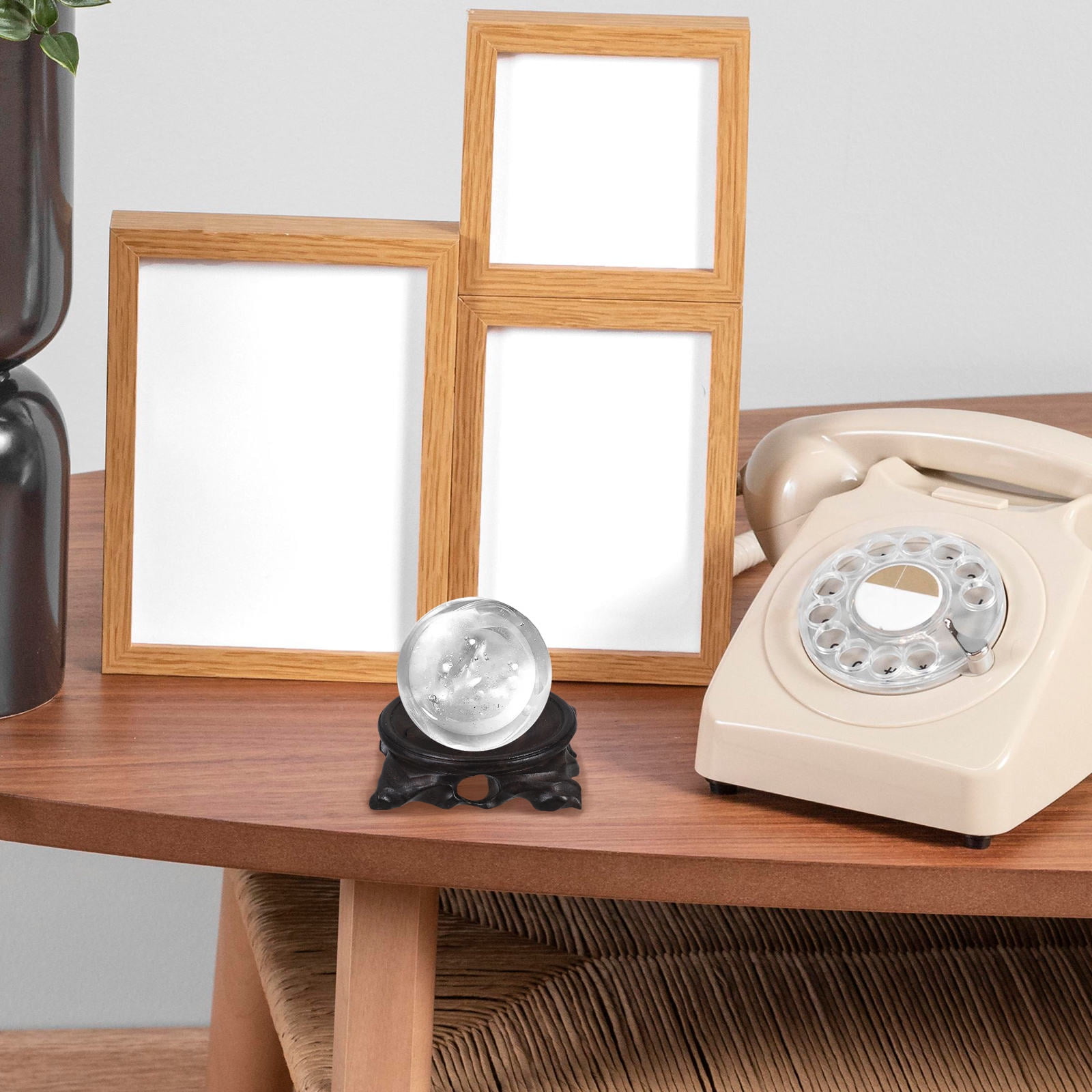 WHAMVOX Elegant Dark Brown 1Set Wood Stand for Crystal Ball Display ...