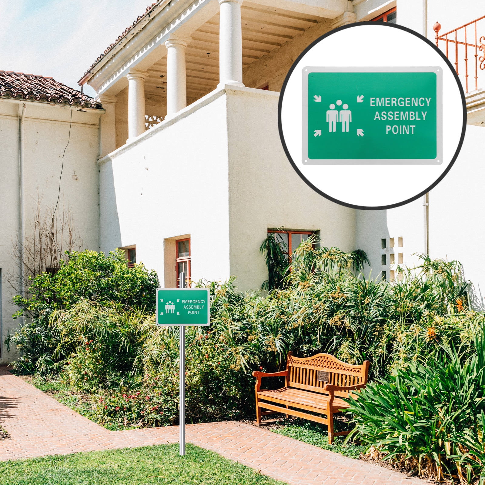 WHAMVOX Emergency Assembly Point Sign Natural Hazard Evasion Point Sign ...