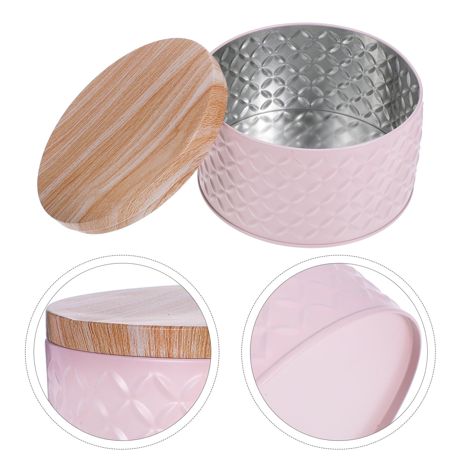 WHAMVOX Empty Cookie Tin Baking Cake Tin Round Metal Box with Lid Metal ...