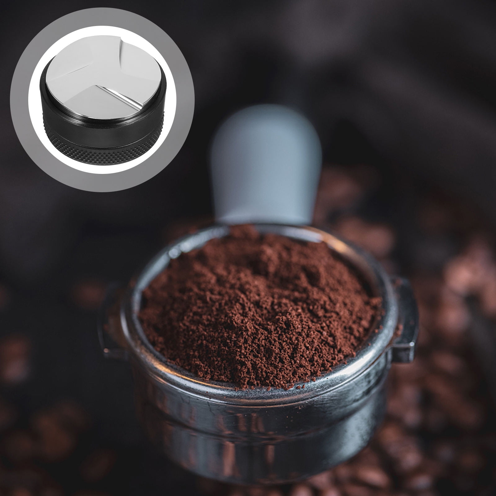 SEWCHICS Espresso Hand Tamper Black Aluminium Alloy for Restaurant 1Pcs ...
