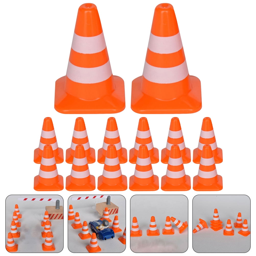 WHAMVOX FRCOLOR 28Pcs Mini Traffic Cones Roadblock Models Kids Toy ...