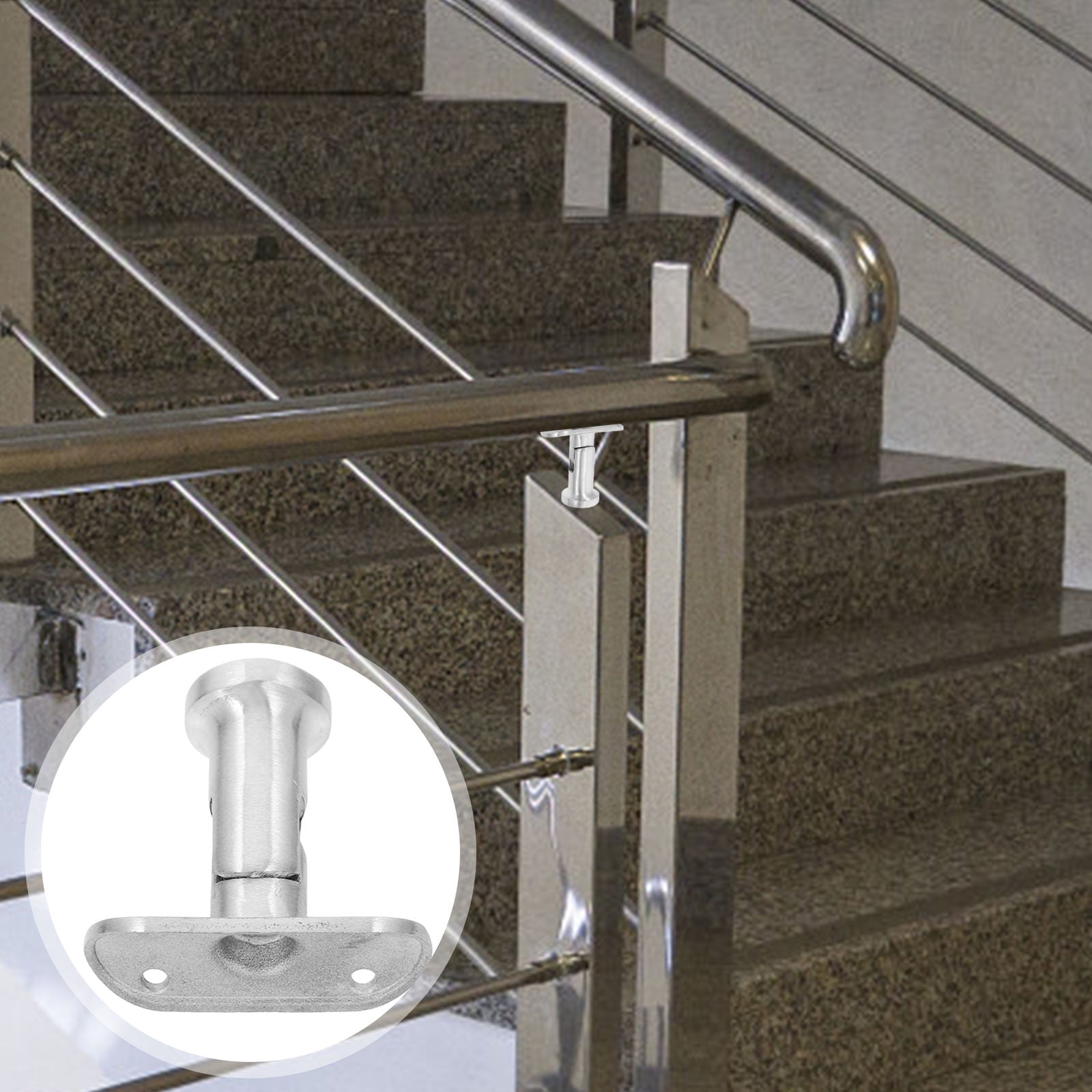 WHAMVOX FRCOLOR 2pcs Stair Rail Brackets for Stairway Handrail ...