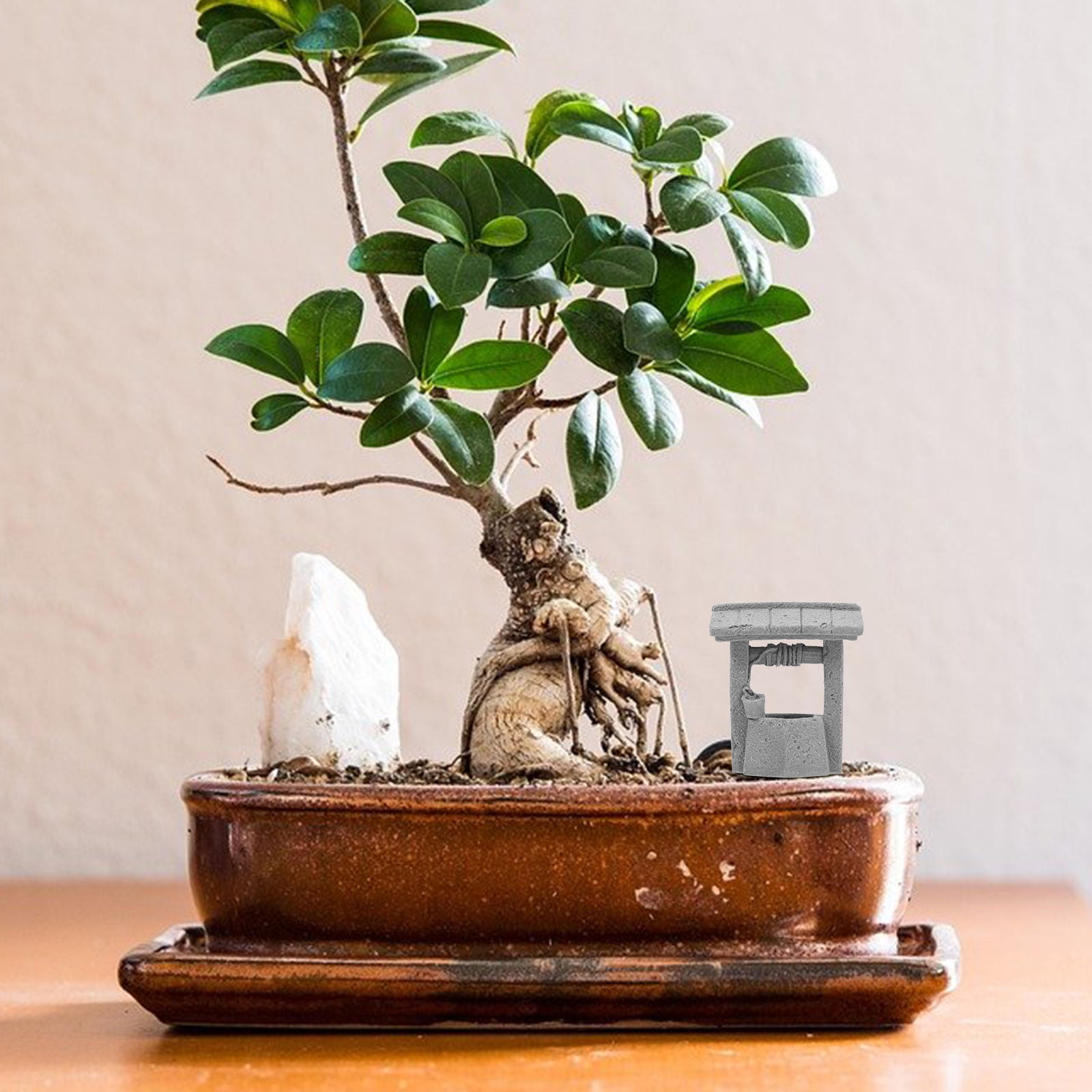 WHAMVOX Fairy Garden Wishing Well Tiny Water Well with Turning Crank ...