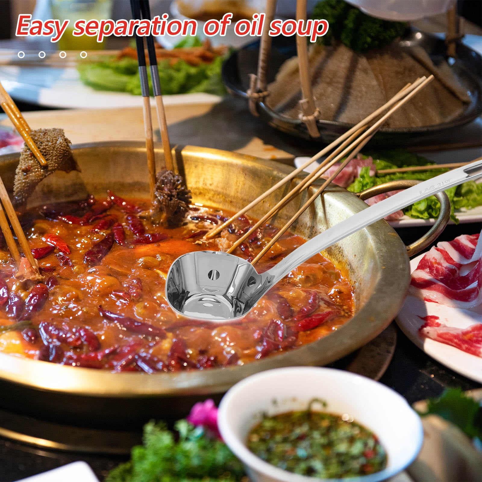 WHAMVOX Fat Separator Ladle Stainless Steel Oil Separator Soup Ladle ...