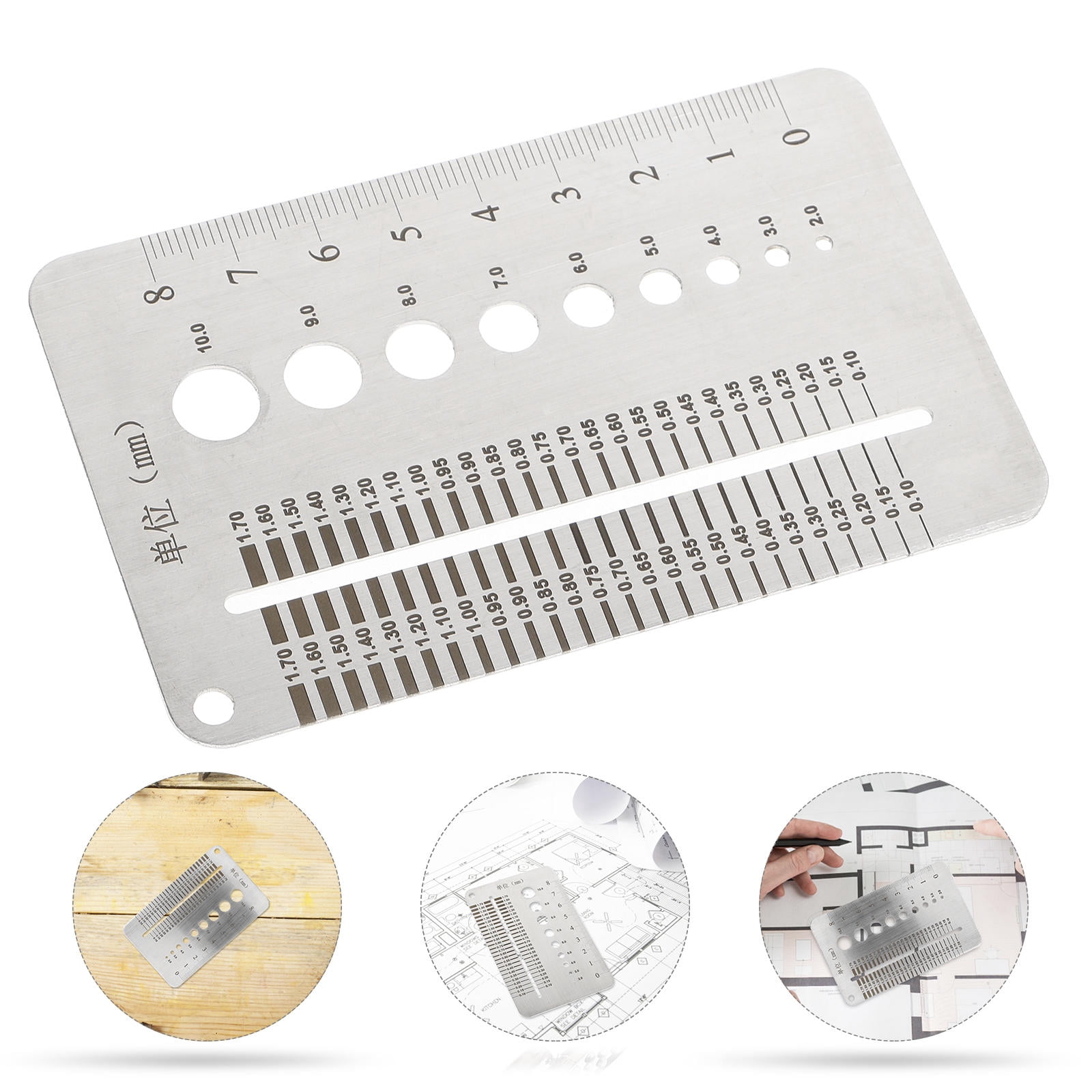 WHAMVOX Feeler Gauge Straight Ruler Gap Measure Tool Measuring Feeler ...