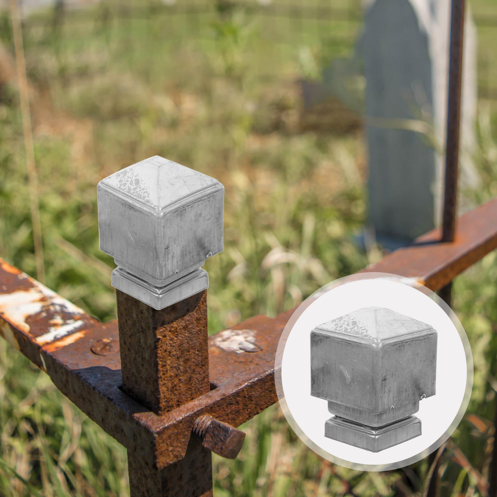 WHAMVOX Fence Post Cap Garden Finial Caps Replacement Finials Silver ...