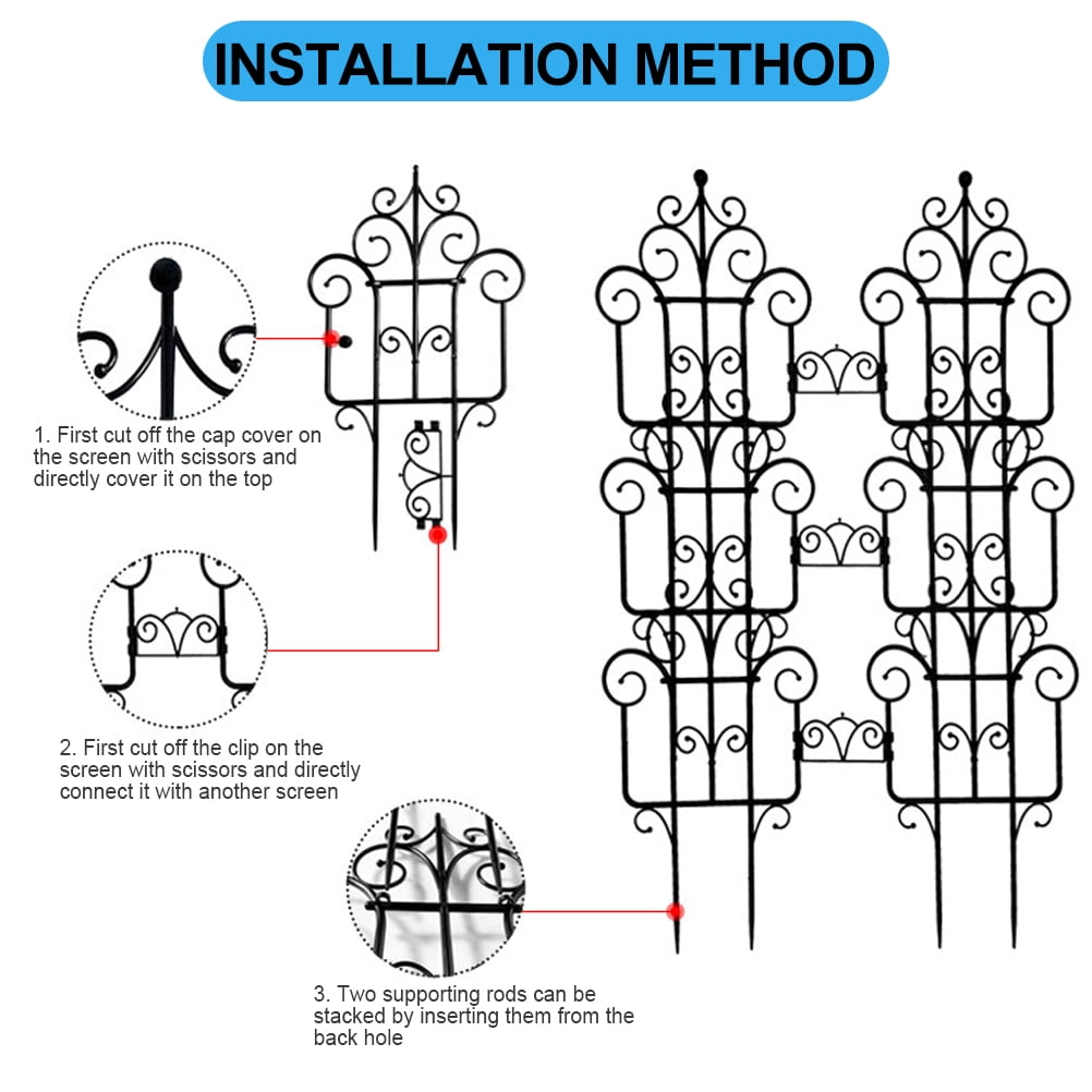 WHAMVOX Fence Trellis European Sheet Garden Border Curved - Walmart.com