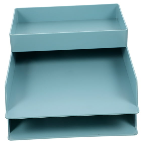 SEWCHICS Plastic Desktop Organizer Green 3-Piece Set 12.8X9.4X5.5In ...