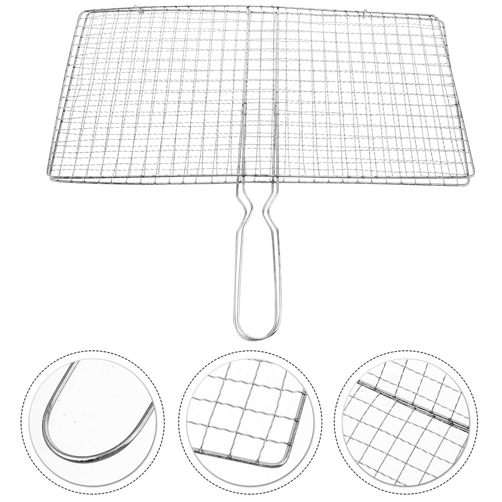 WHAMVOX Fish Grilling Basket Portable Stainless Steel BBQ Grill Basket ...